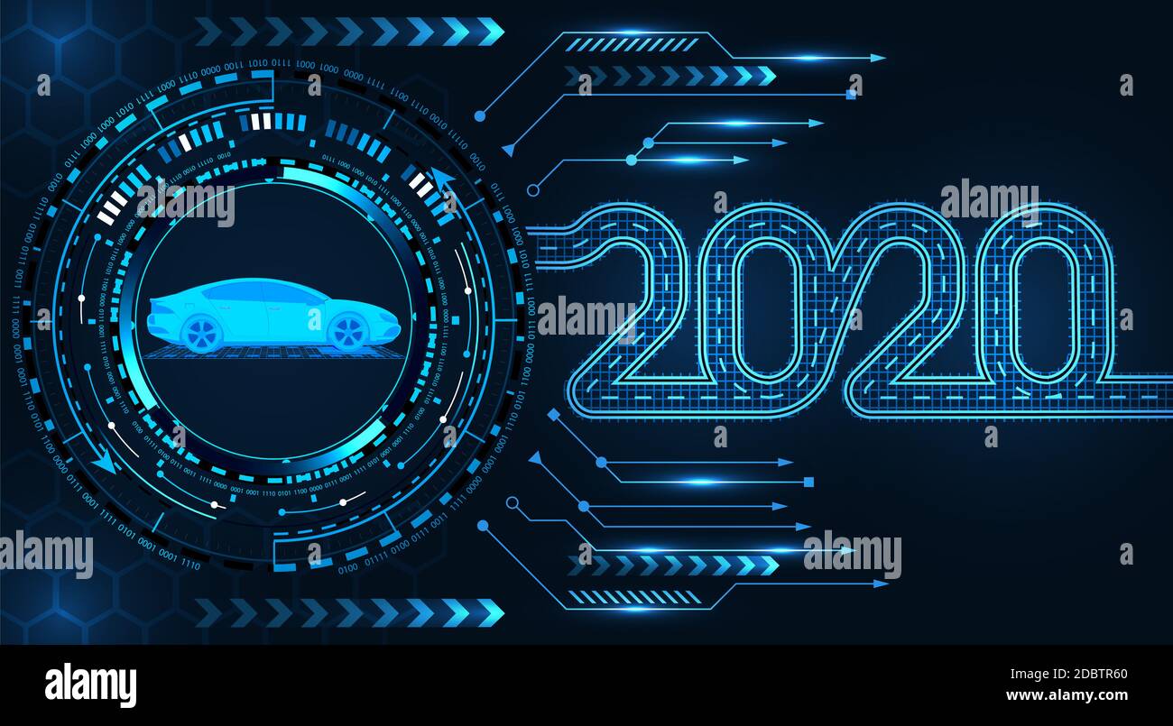 2020 Written Stylized For a Road. Car service. GUI Diagnostics Check ...