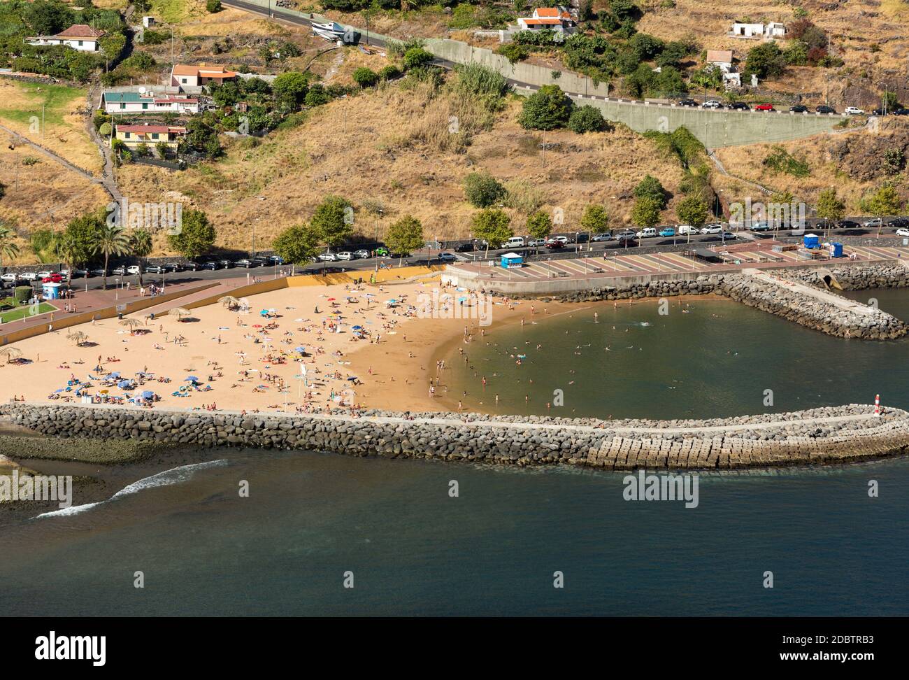 Machico bay on the east coast of Madeira Island, Portugal Stock Photo ...