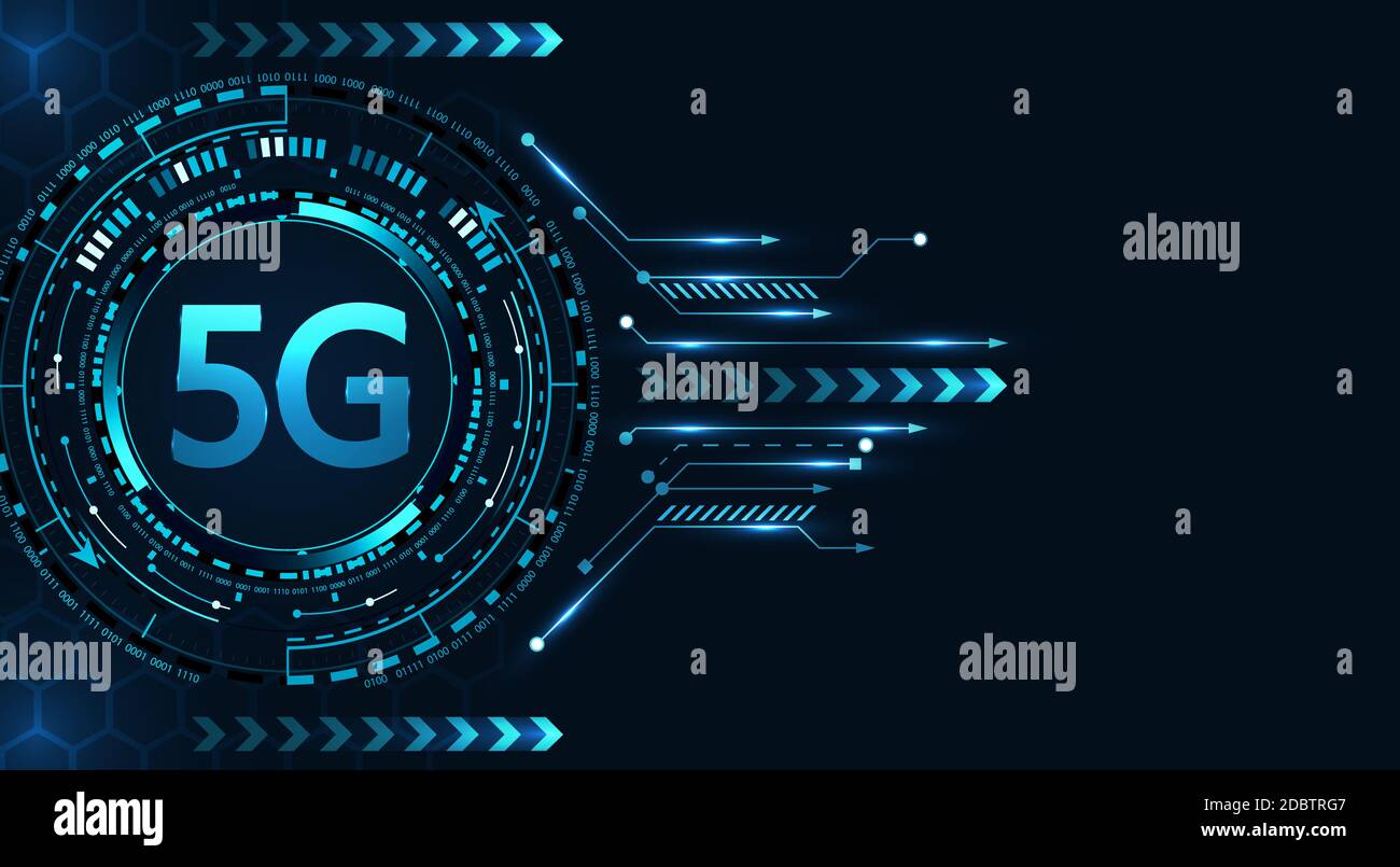 5G New Wireless High Speed Internet Connection and Wi-Fi. Stylized ...