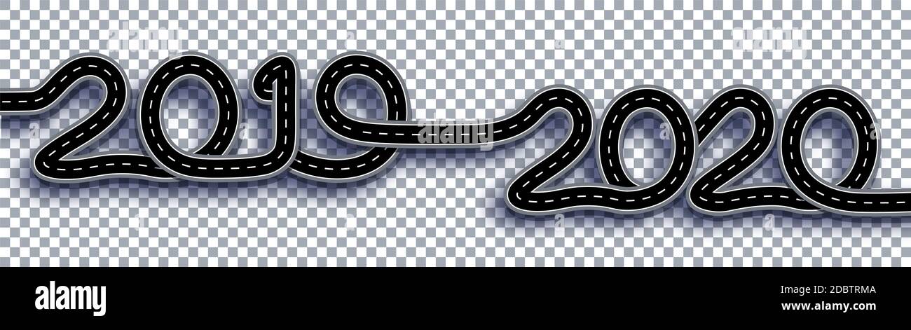 2019-2020. Symbolizes the transition to the New Year. The road with ...