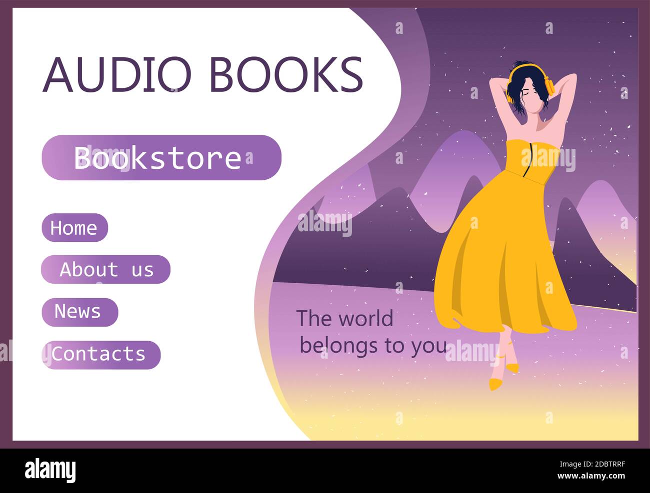 Modern interface for e-books. Audio books. User interface, UX and GUI ...