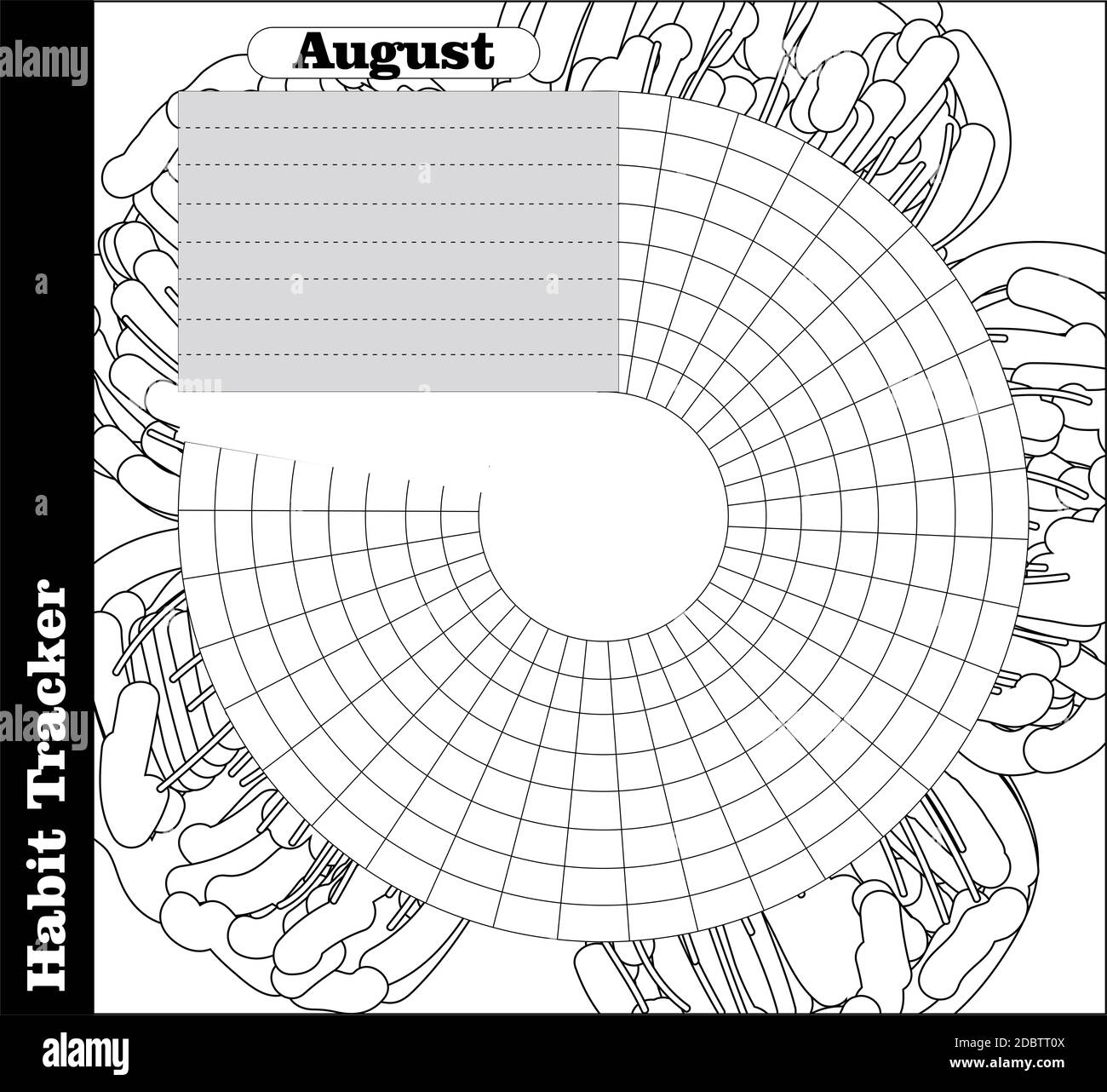 Habit tracker is empty. Bullet magazine template. Monthly planner ...