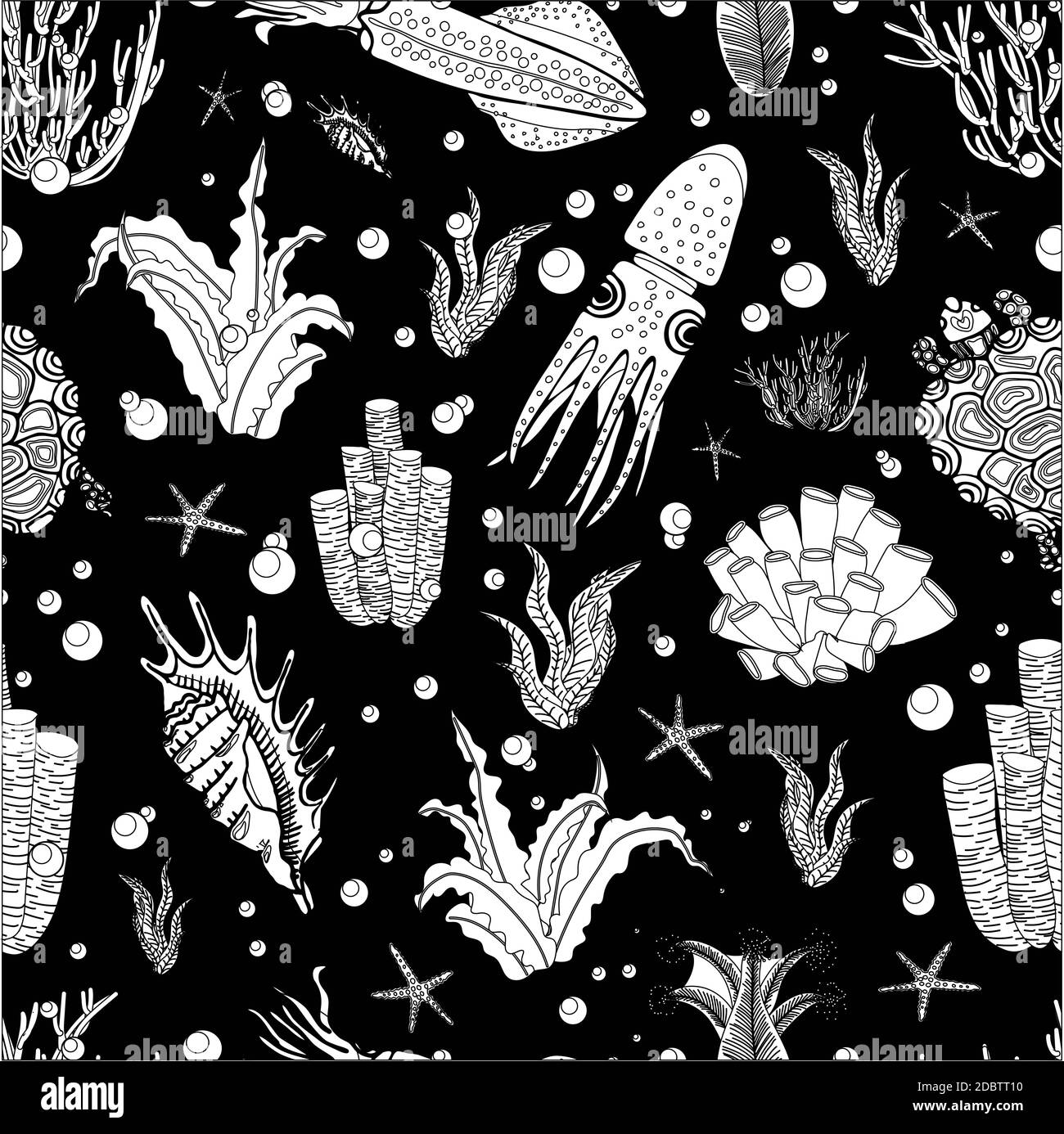 Oceanic background vector Black and White Stock Photos & Images - Alamy