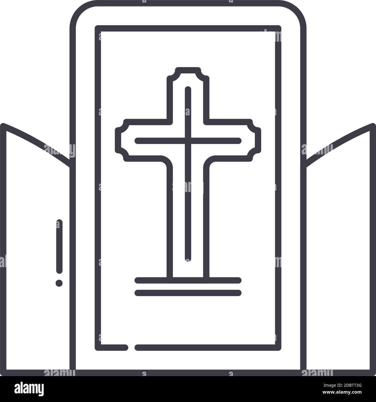 Tomb icon, linear isolated illustration, thin line vector, web design ...
