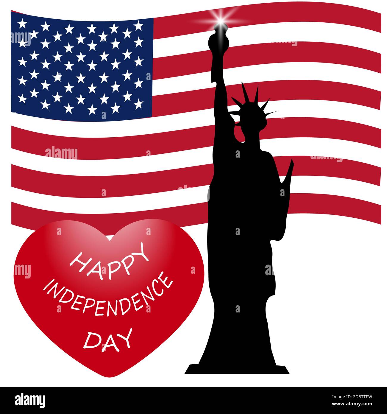 Happy American Independence Day, the Statue of Liberty, US symbols ...