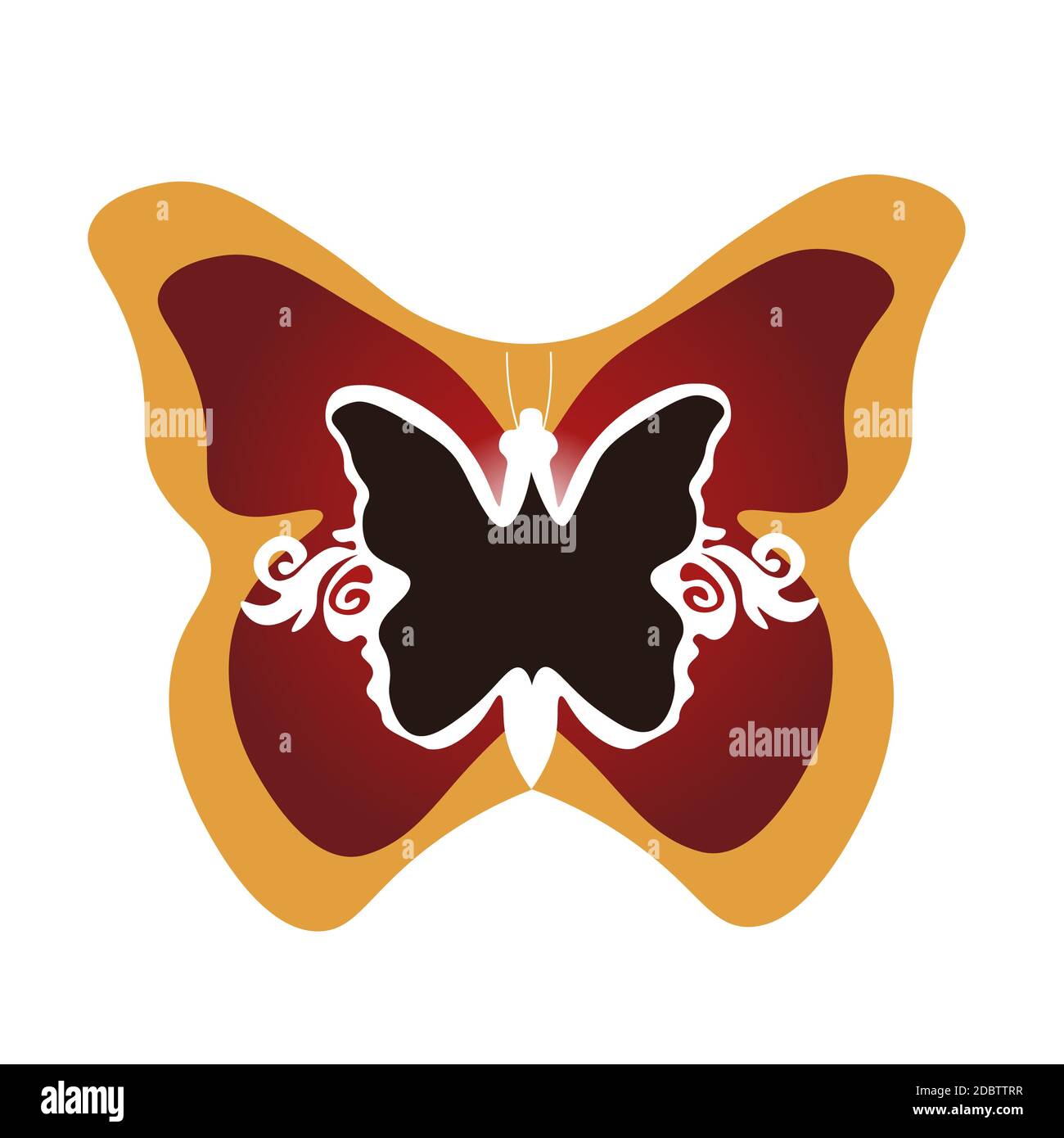 Photo frame in the shape of a butterfly, vector illustration Stock ...