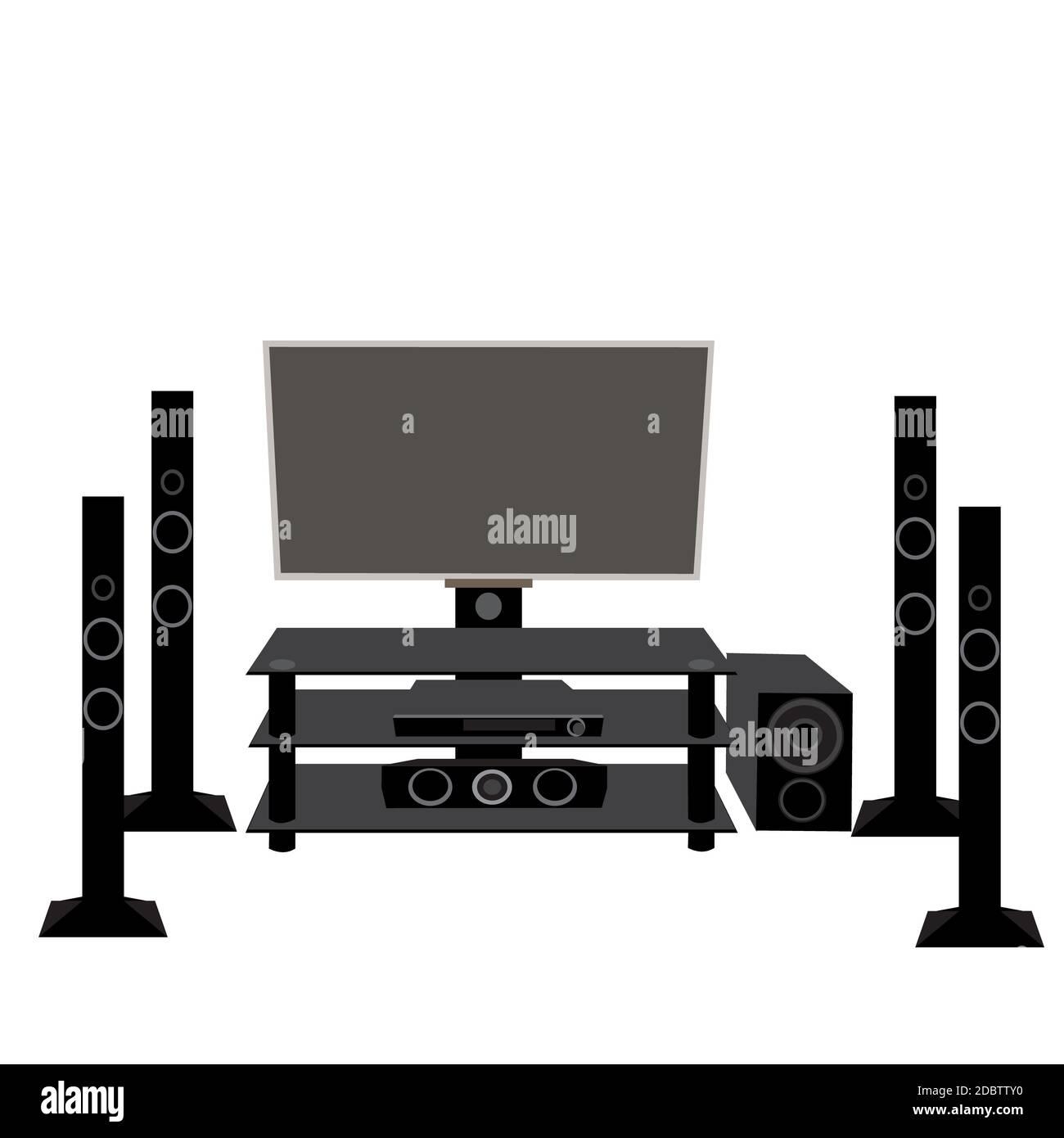 Set HI-FI consumer electronics TV and audio equipment 5.1 vector ...
