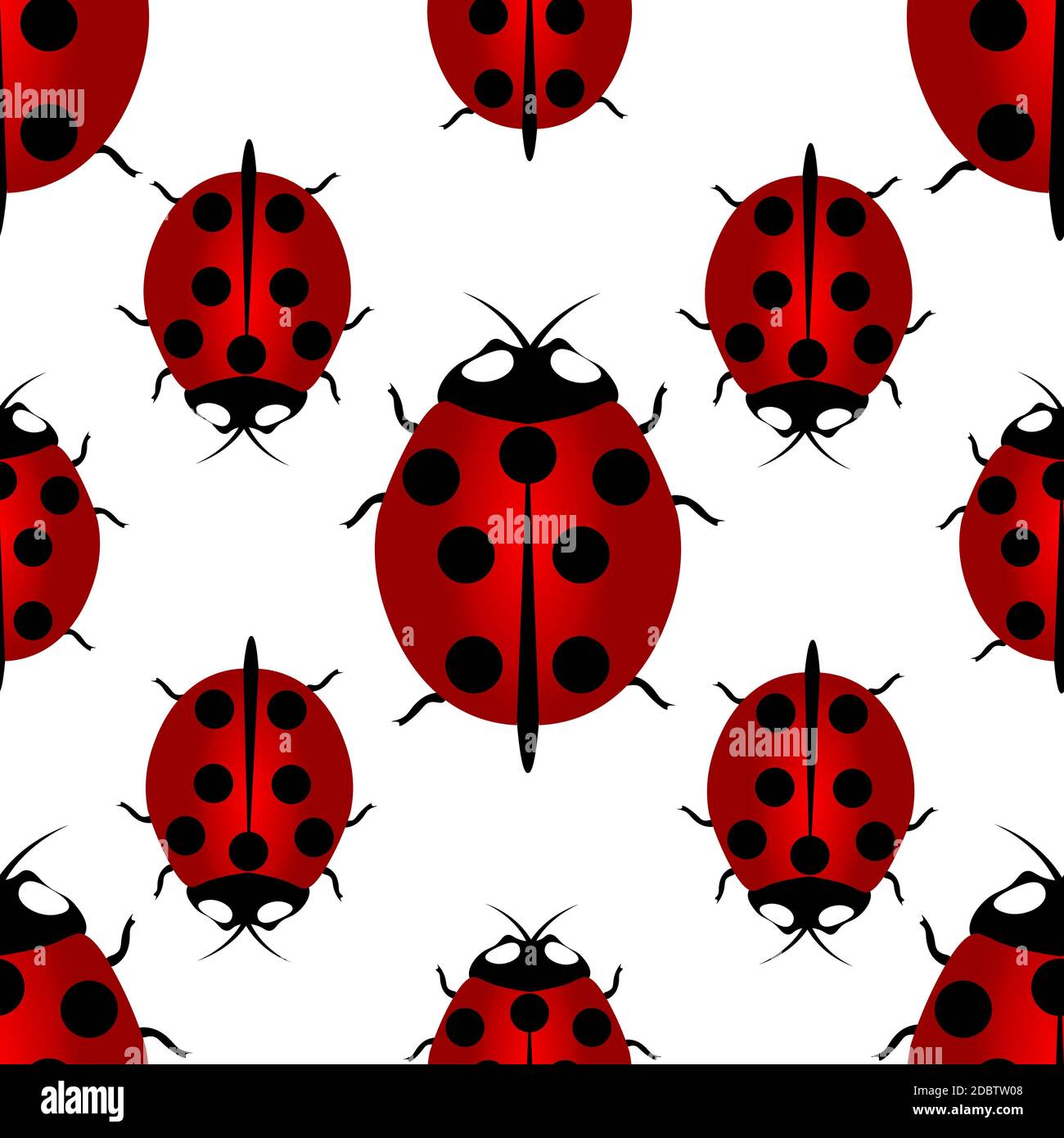 Red ladybird with seven points on the back - for happiness, seamless ...