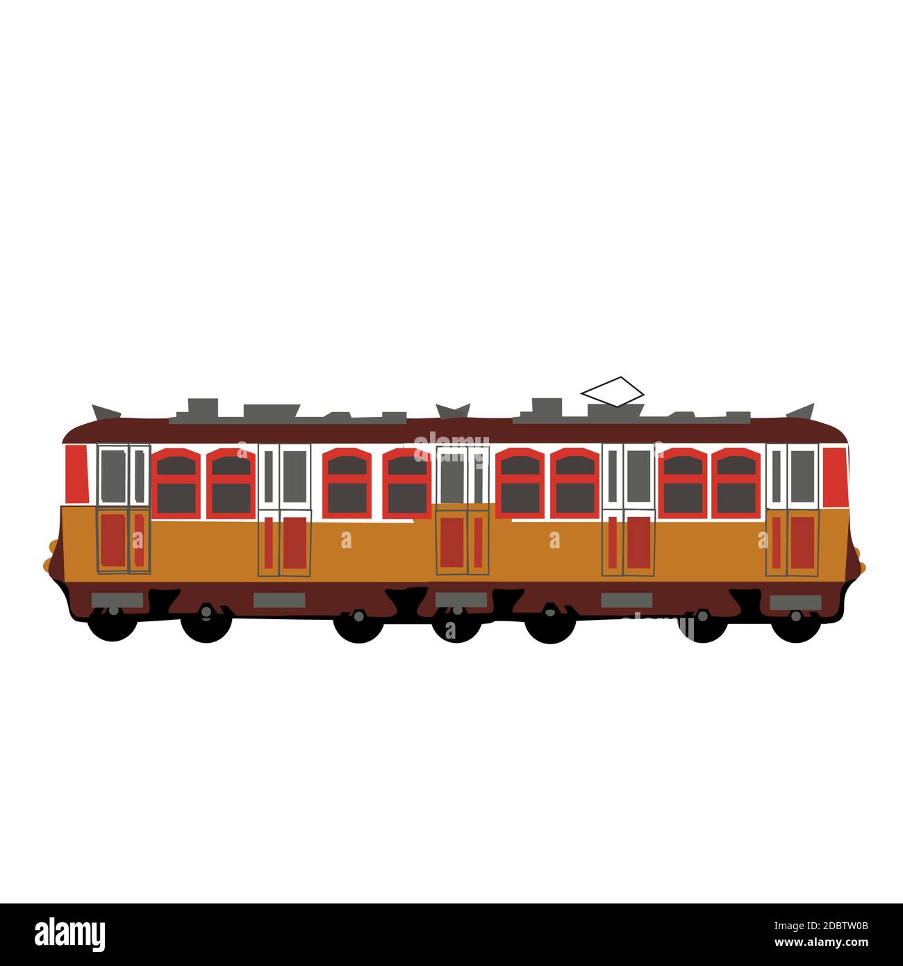 Yellow color train, wagon vector illystration isolated Stock Photo - Alamy