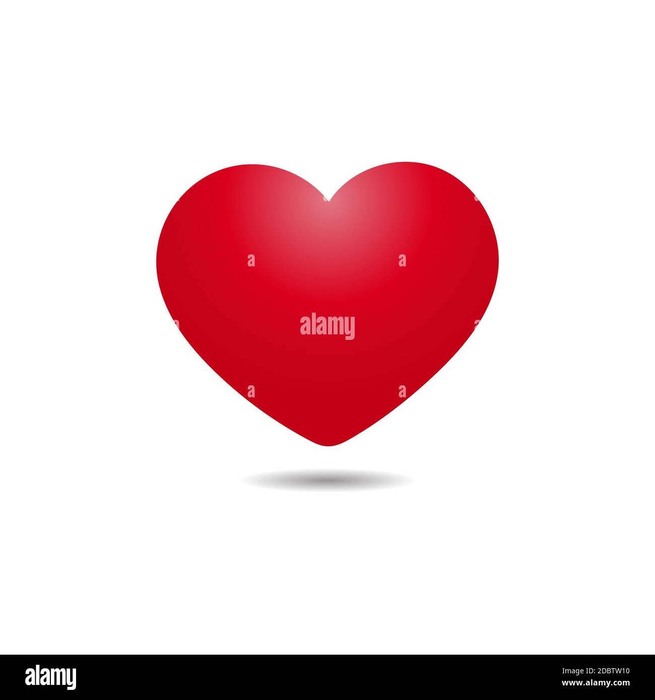 Simple red heart shadow, vector illustration isolated Stock Photo - Alamy