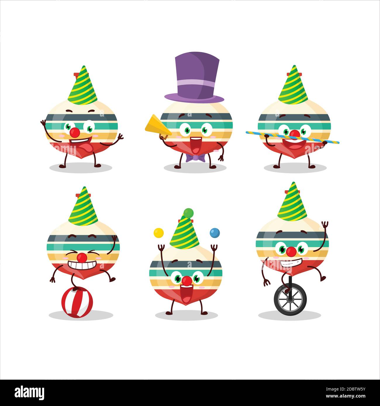 Cartoon character of top toy with various circus shows Stock Vector ...
