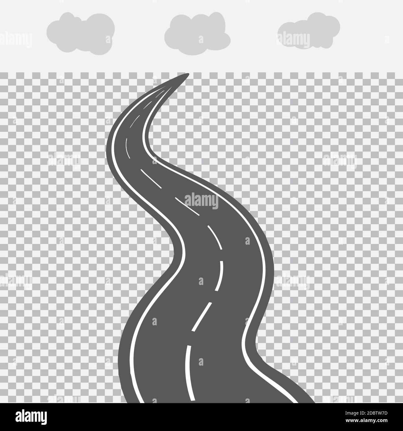 Receding into the distance the road with white markings. Vector ...