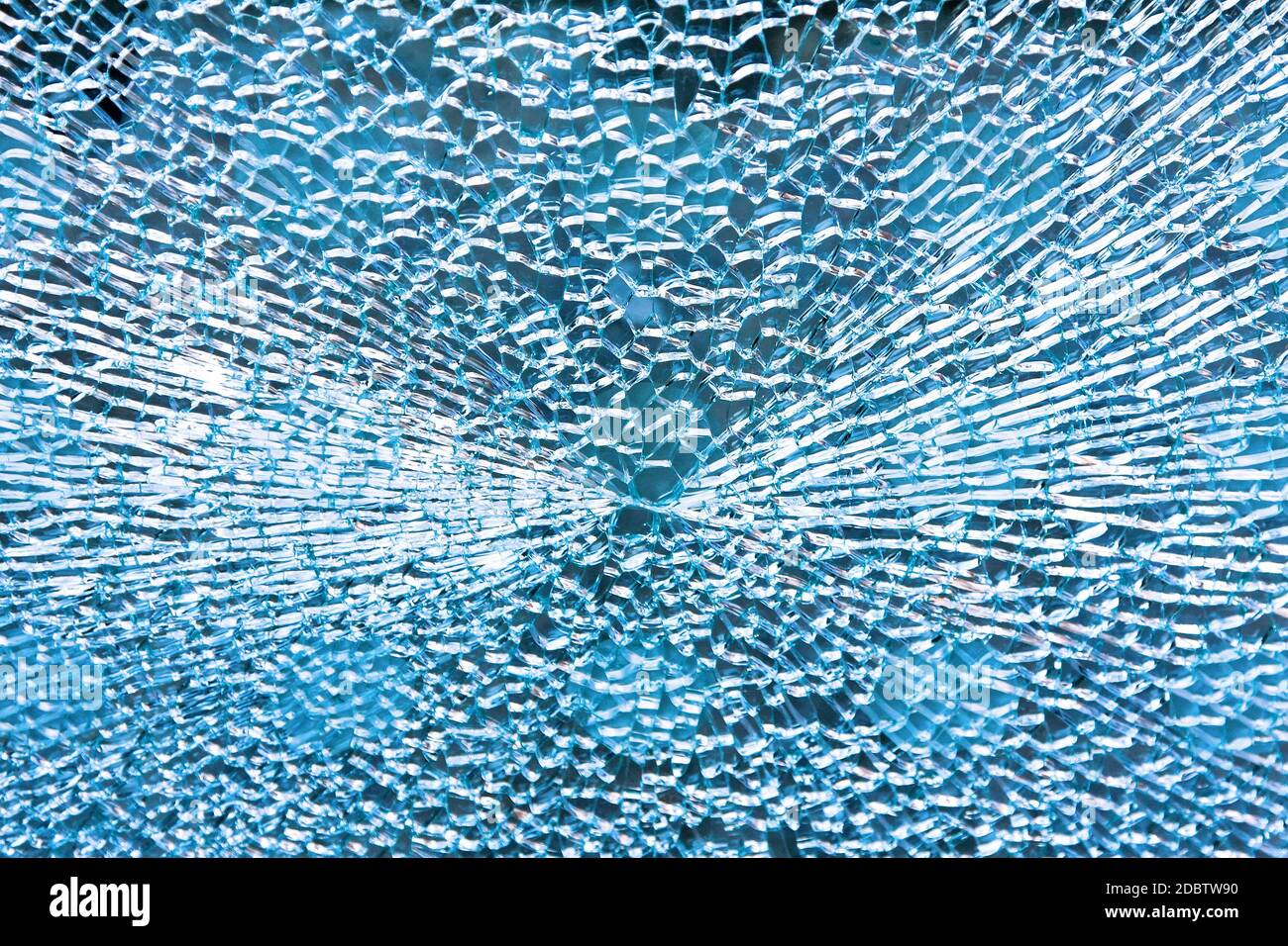 Shattered damaged pieces blue glass hi-res stock photography and images ...