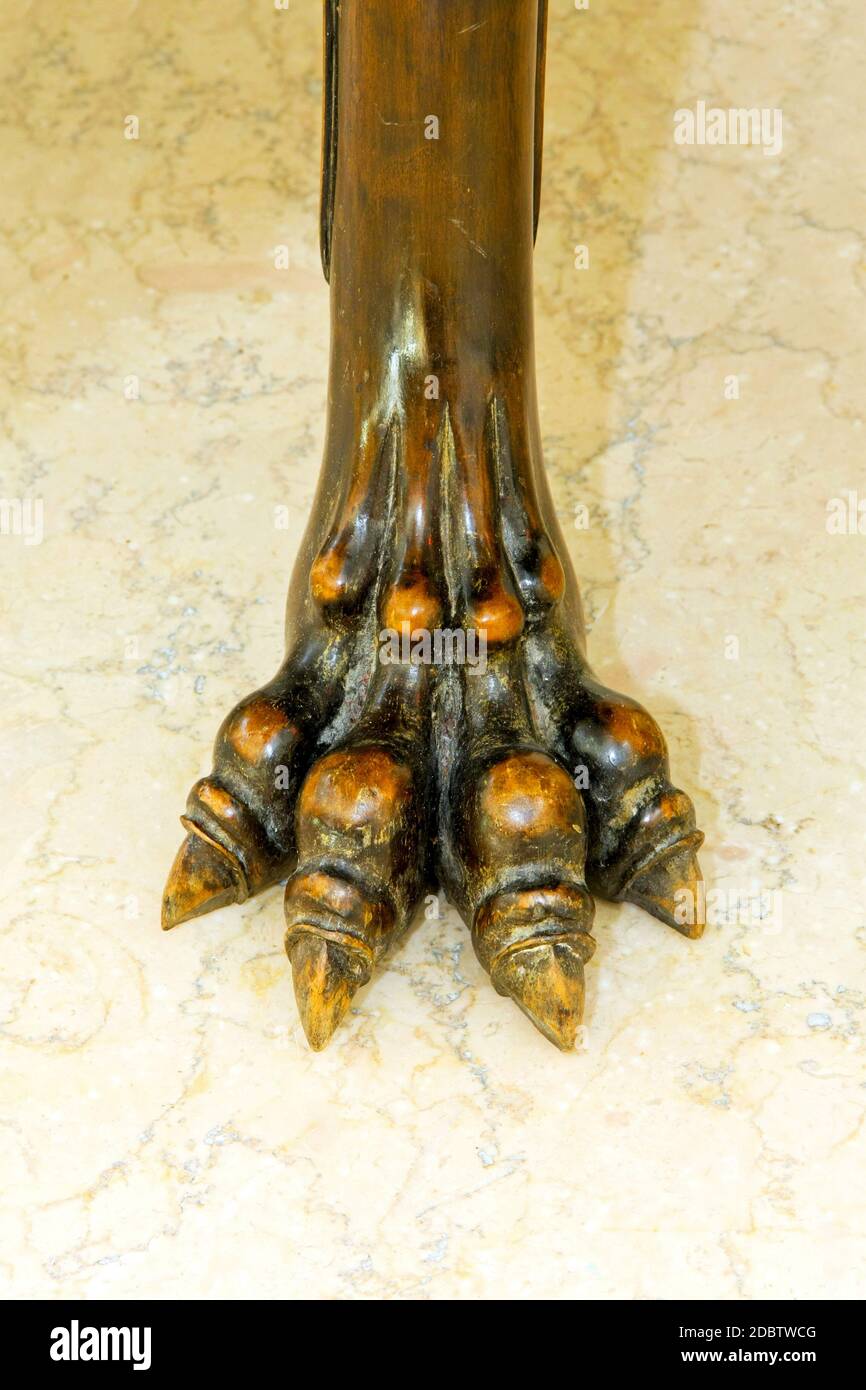 Close up shot of wooden wild animal table leg Stock Photo - Alamy