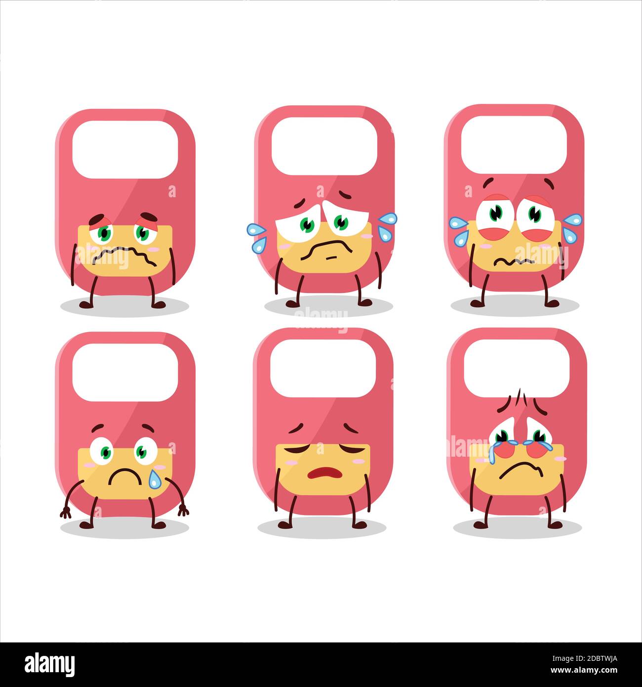 Pink baby appron cartoon character with sad expression Stock Vector ...