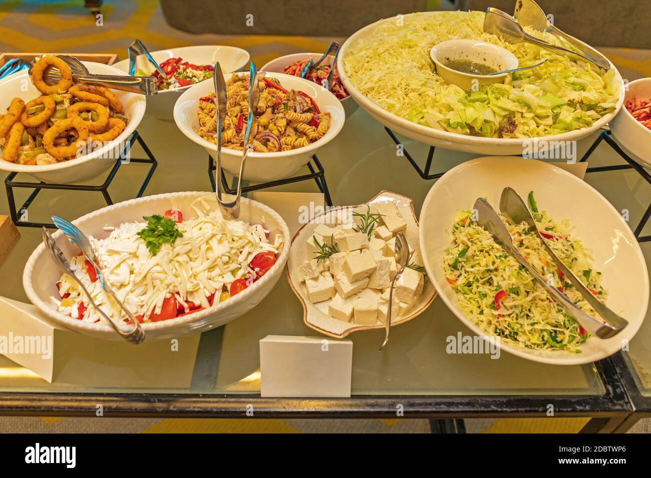 Salads in Bowls Buffet Table Variety Stock Photo - Alamy