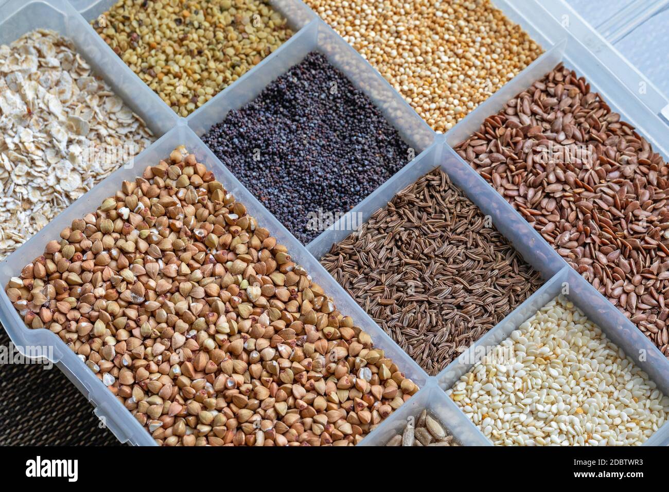 Seeds and Grains Healthy Food Selection Variety Stock Photo - Alamy