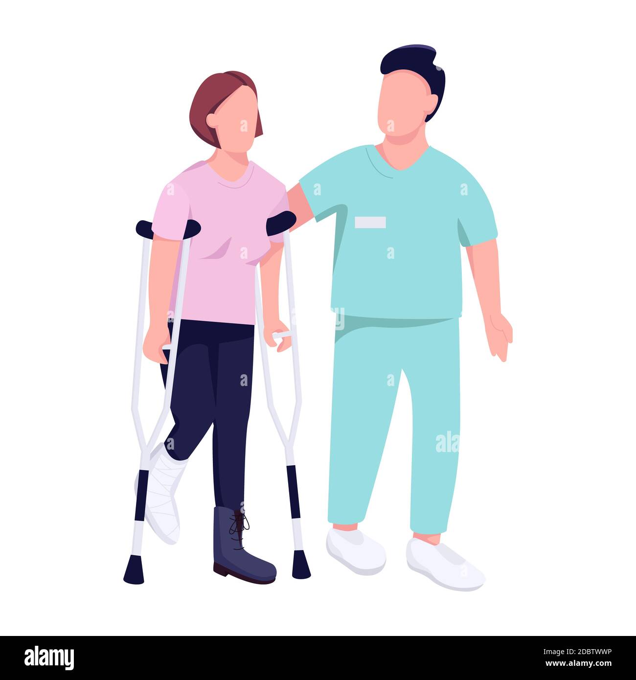 Woman leg in plaster doctor Cut Out Stock Images & Pictures - Alamy