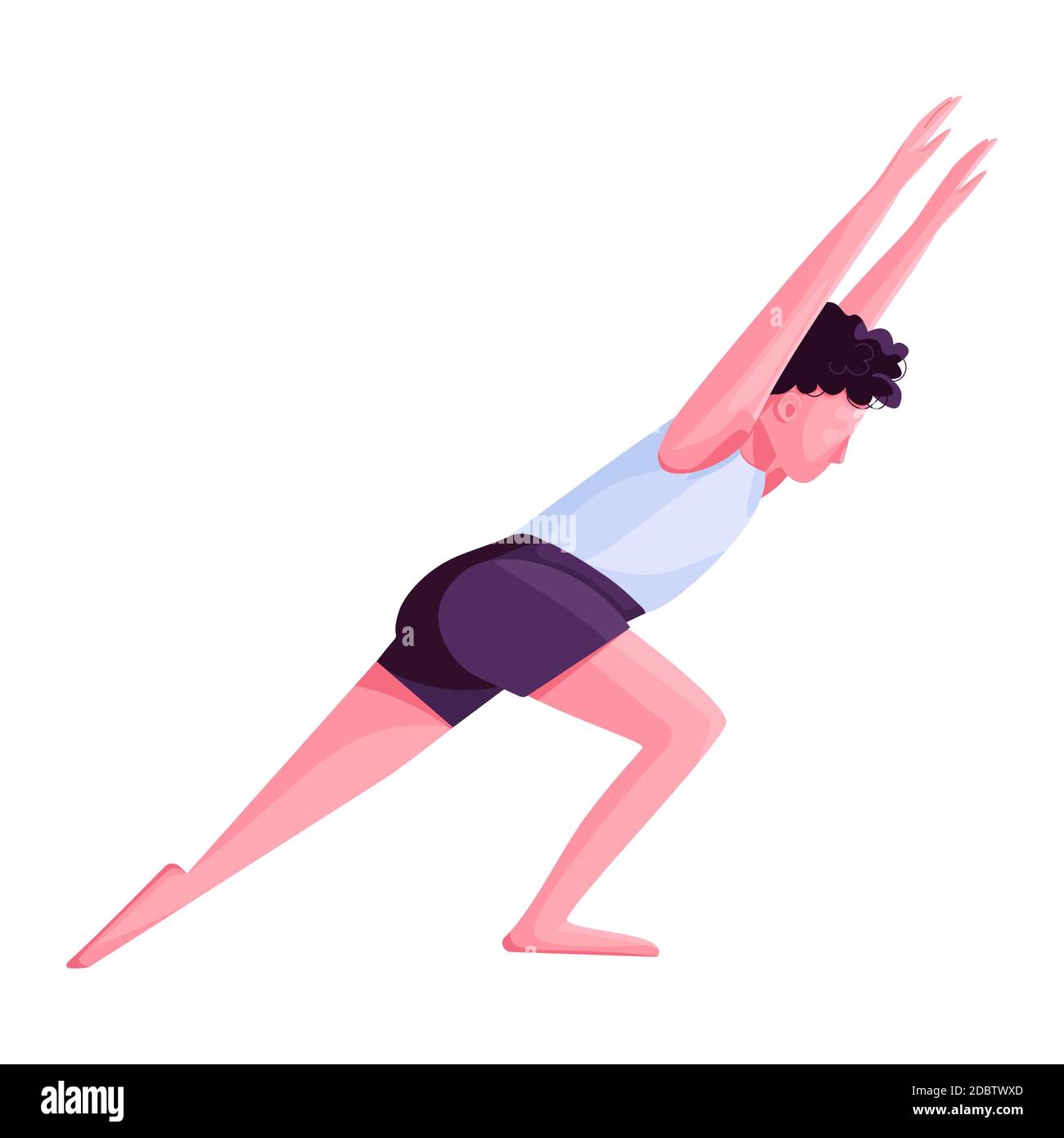 Man cartoon stretching design Cut Out Stock Images & Pictures - Alamy