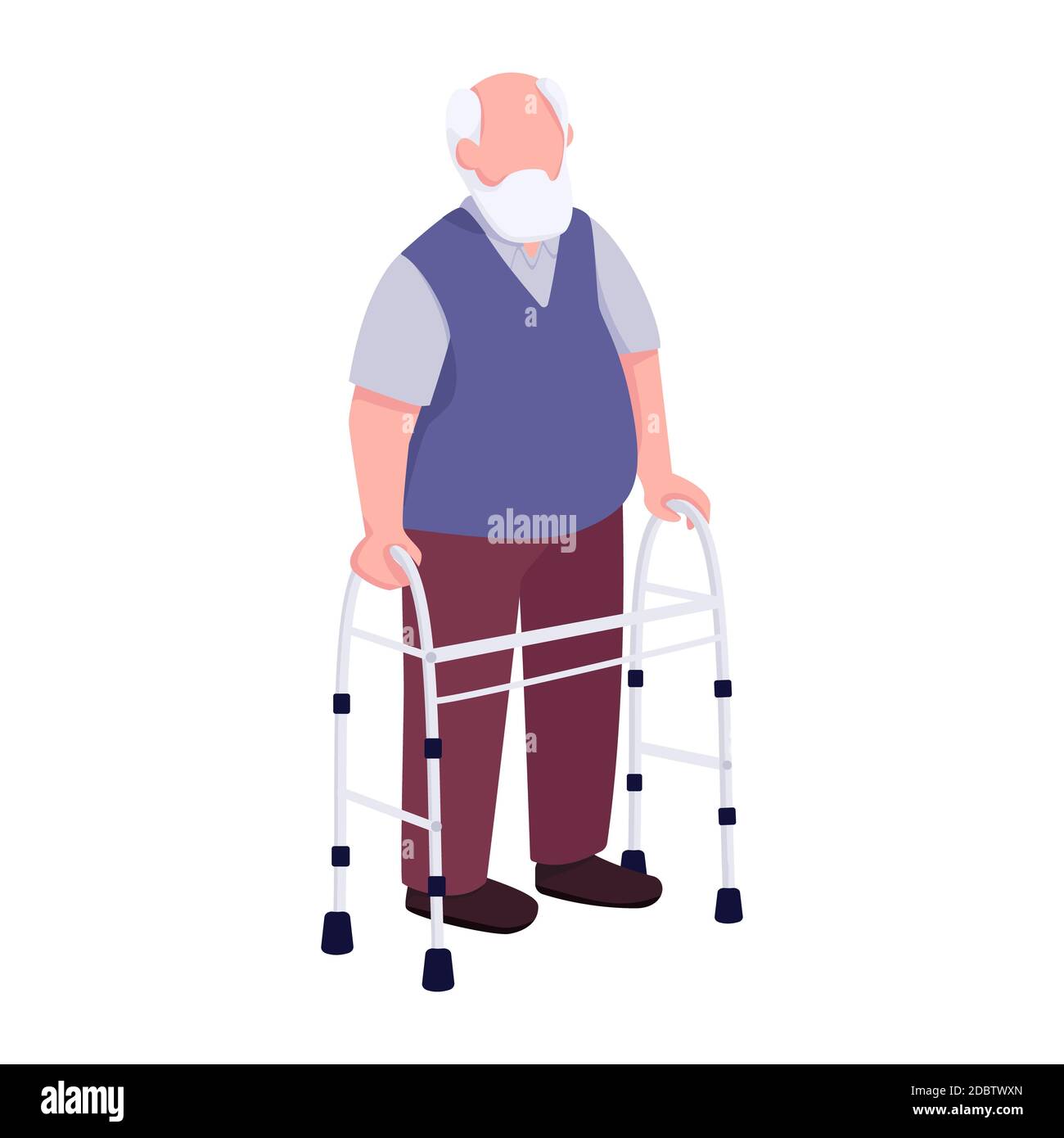 Old man using walking stick Cut Out Stock Images & Pictures - Alamy