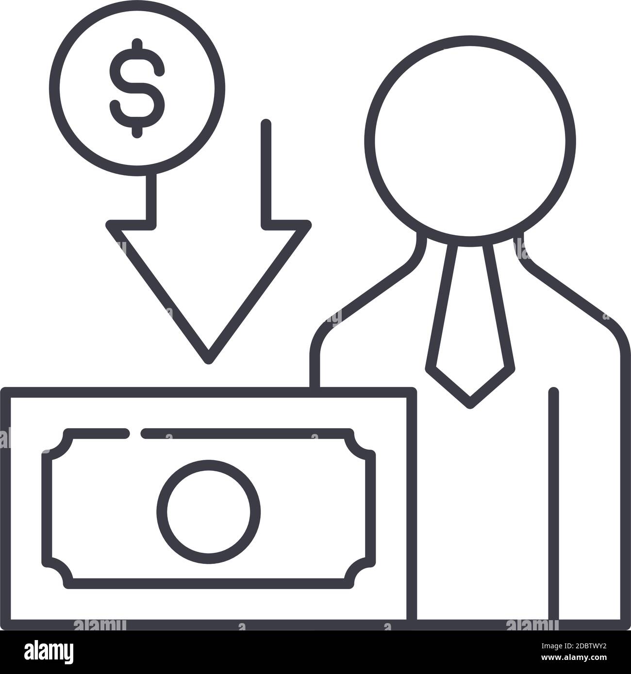 Sponser icon, linear isolated illustration, thin line vector, web ...