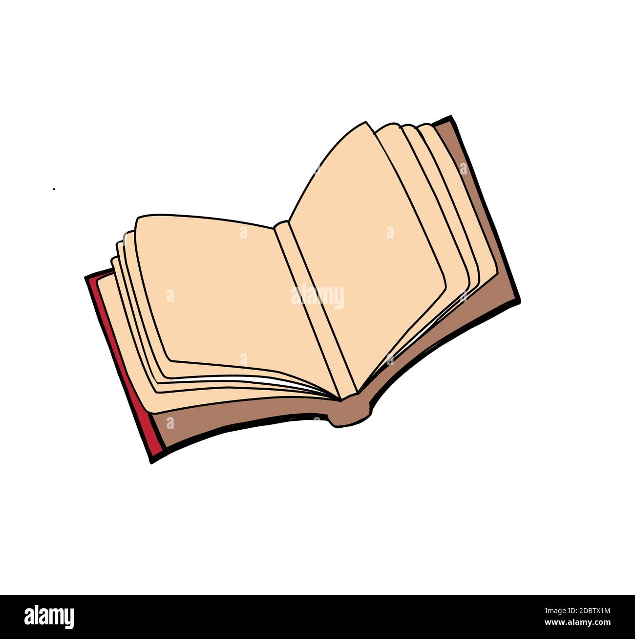 Cartoon Half Open Book