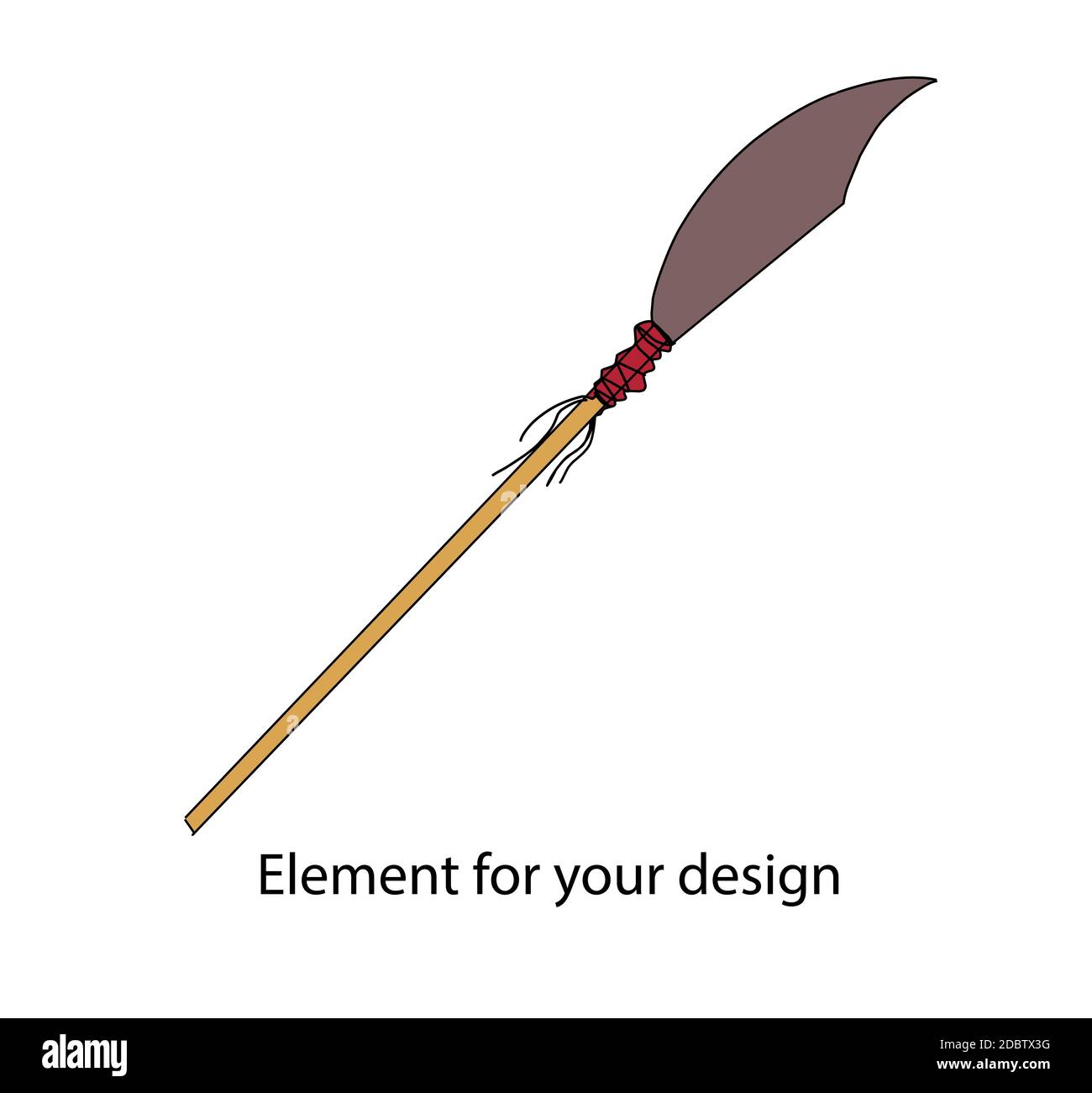 Halberd. Isolated on white. Weapon. Long-handled ax. Vector ...