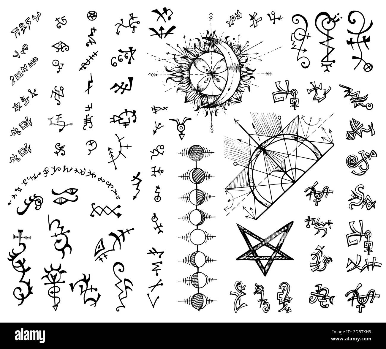 Design set with abstract alchemy and sacred geometry signs. Vector ...
