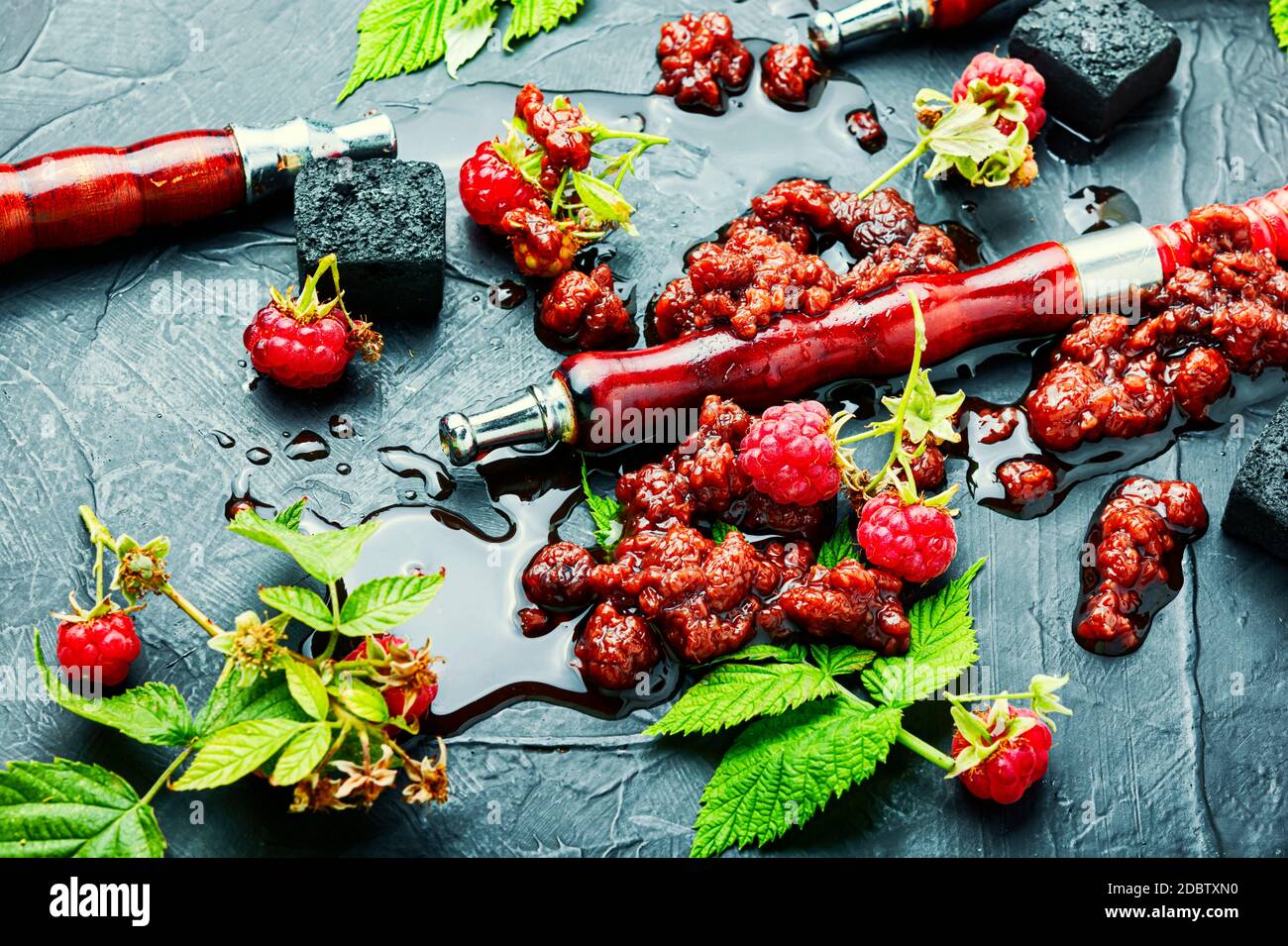 Oriental hookah with tobacco with the aroma of raspberry jam.Eastern ...