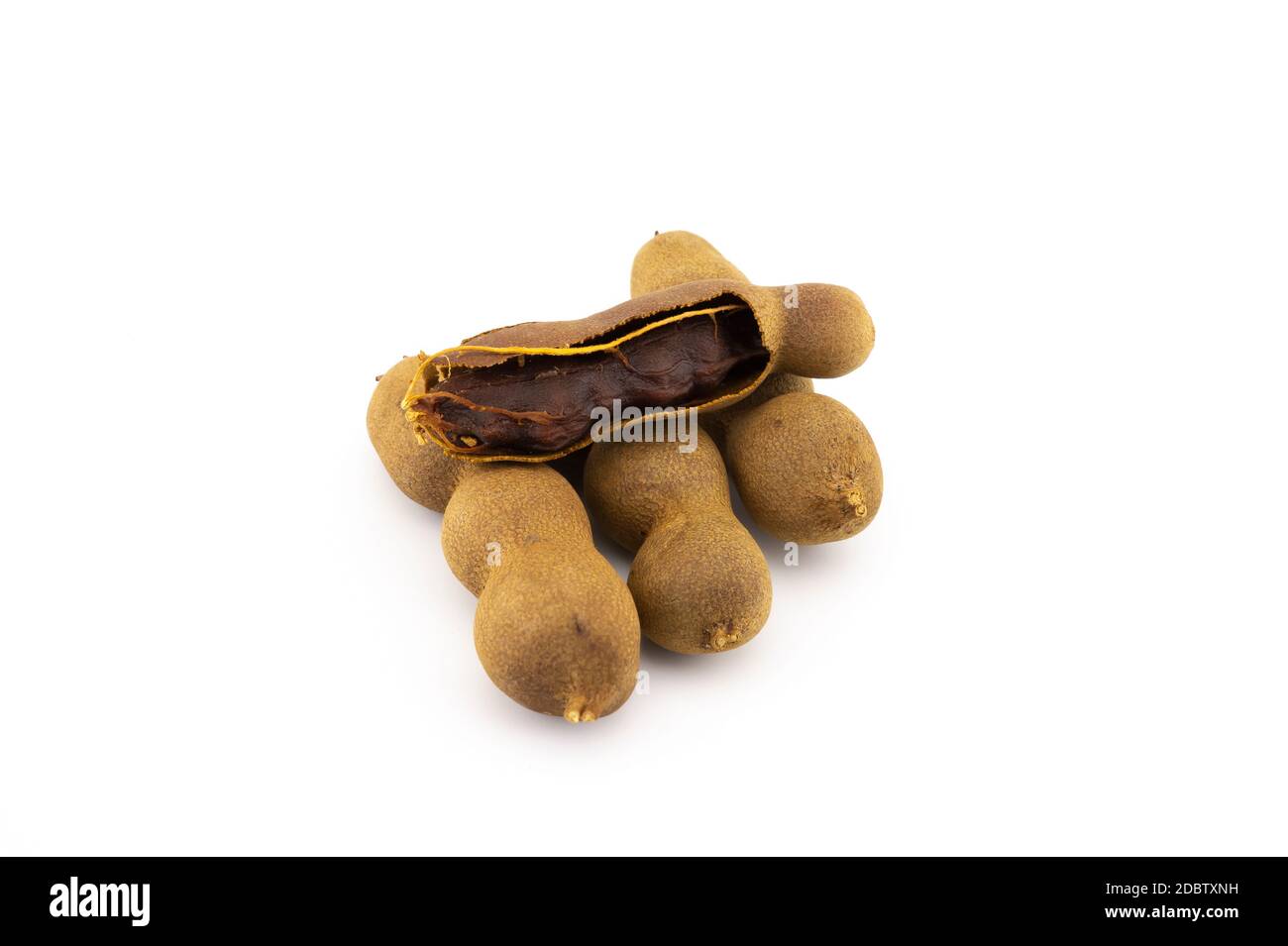 Sweet whole tamarind fruits isolated on white background Stock Photo ...