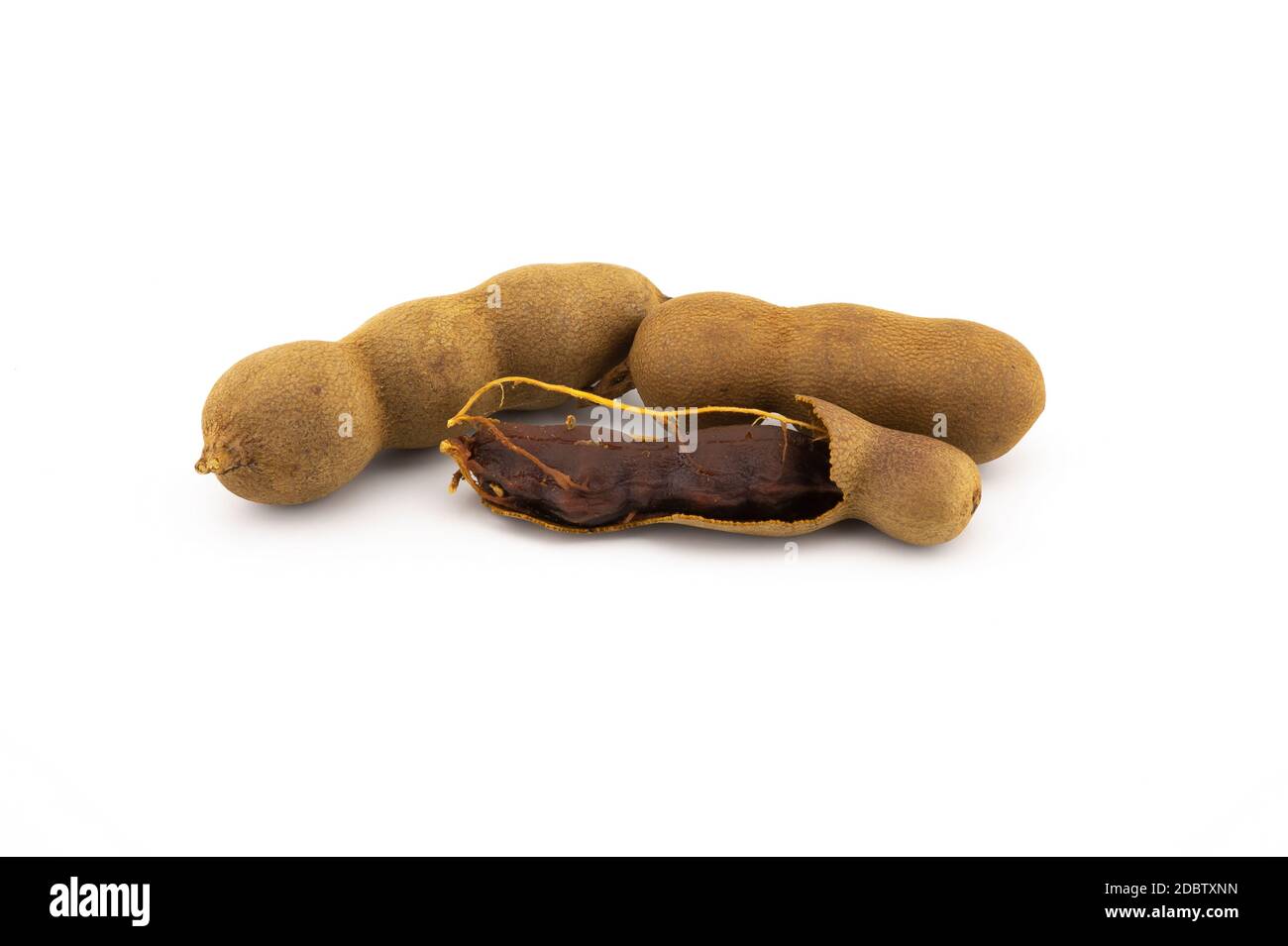 Sweet whole tamarind fruits isolated on white background Stock Photo ...