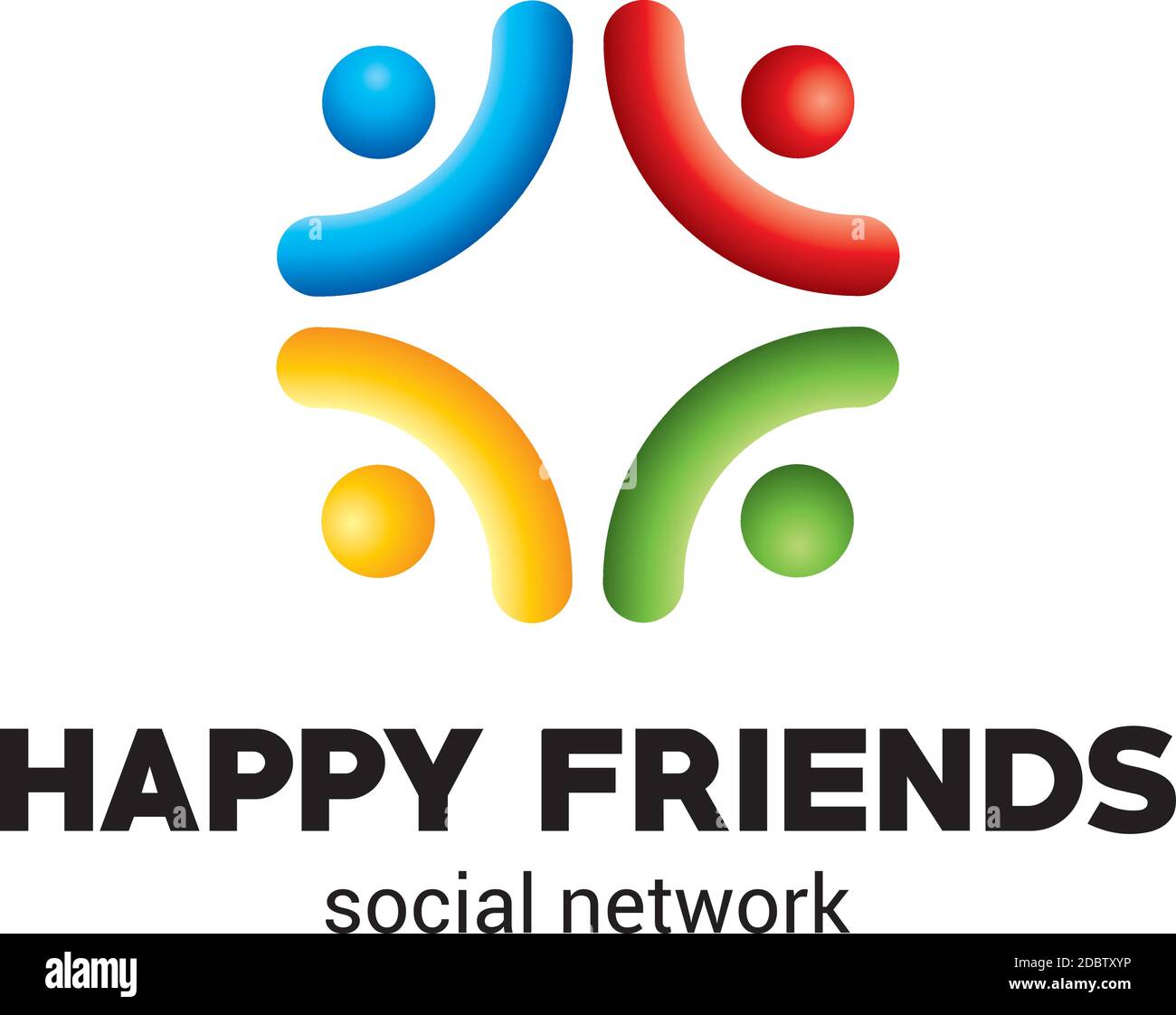 Happy Friends Poster with information about social network with ...
