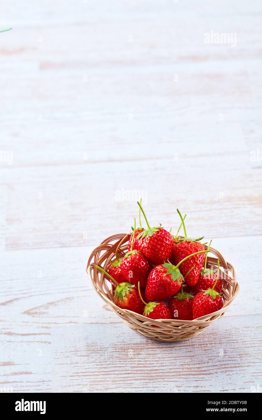 Strawberries In A Basket Stock Photo - Alamy
