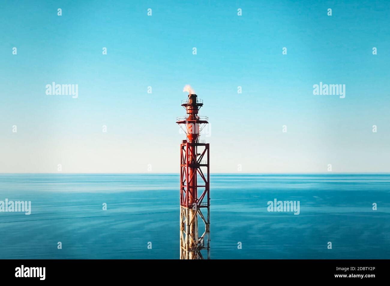 The top of the pipe of the burning gas torch. Torch system and flame of ...