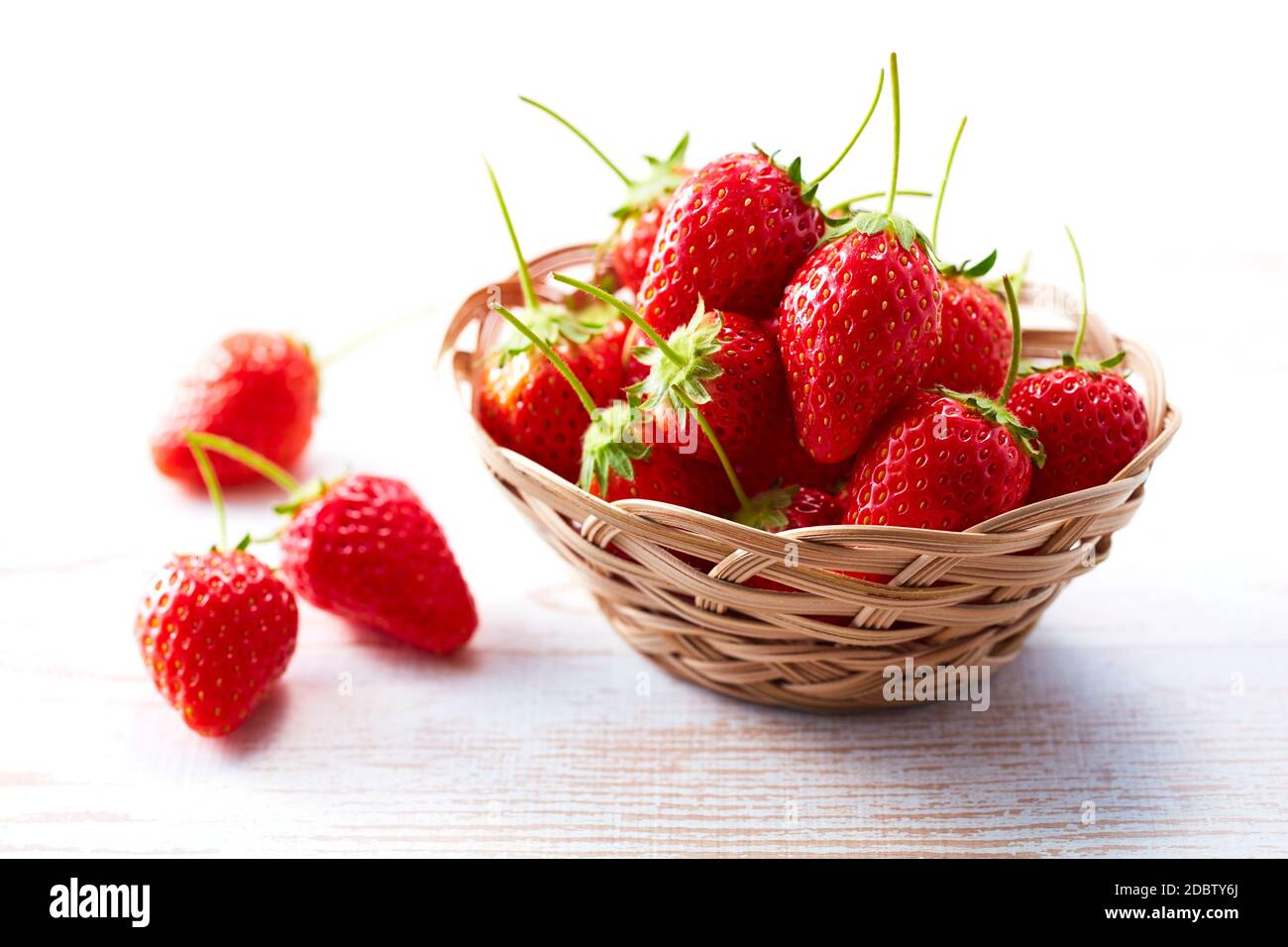 Strawberries In A Basket Stock Photo - Alamy