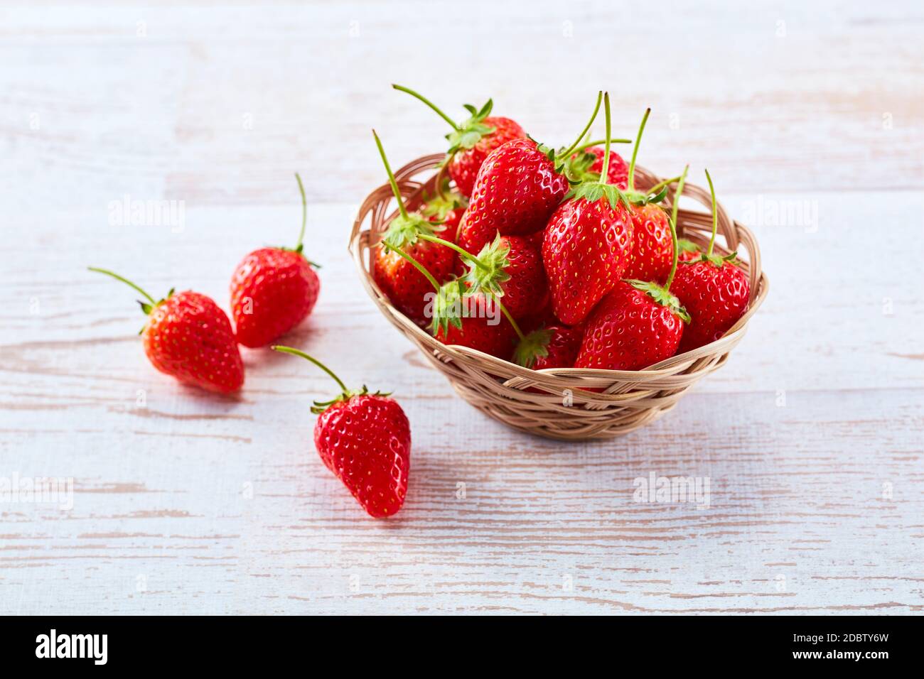 Strawberries In A Basket Stock Photo - Alamy