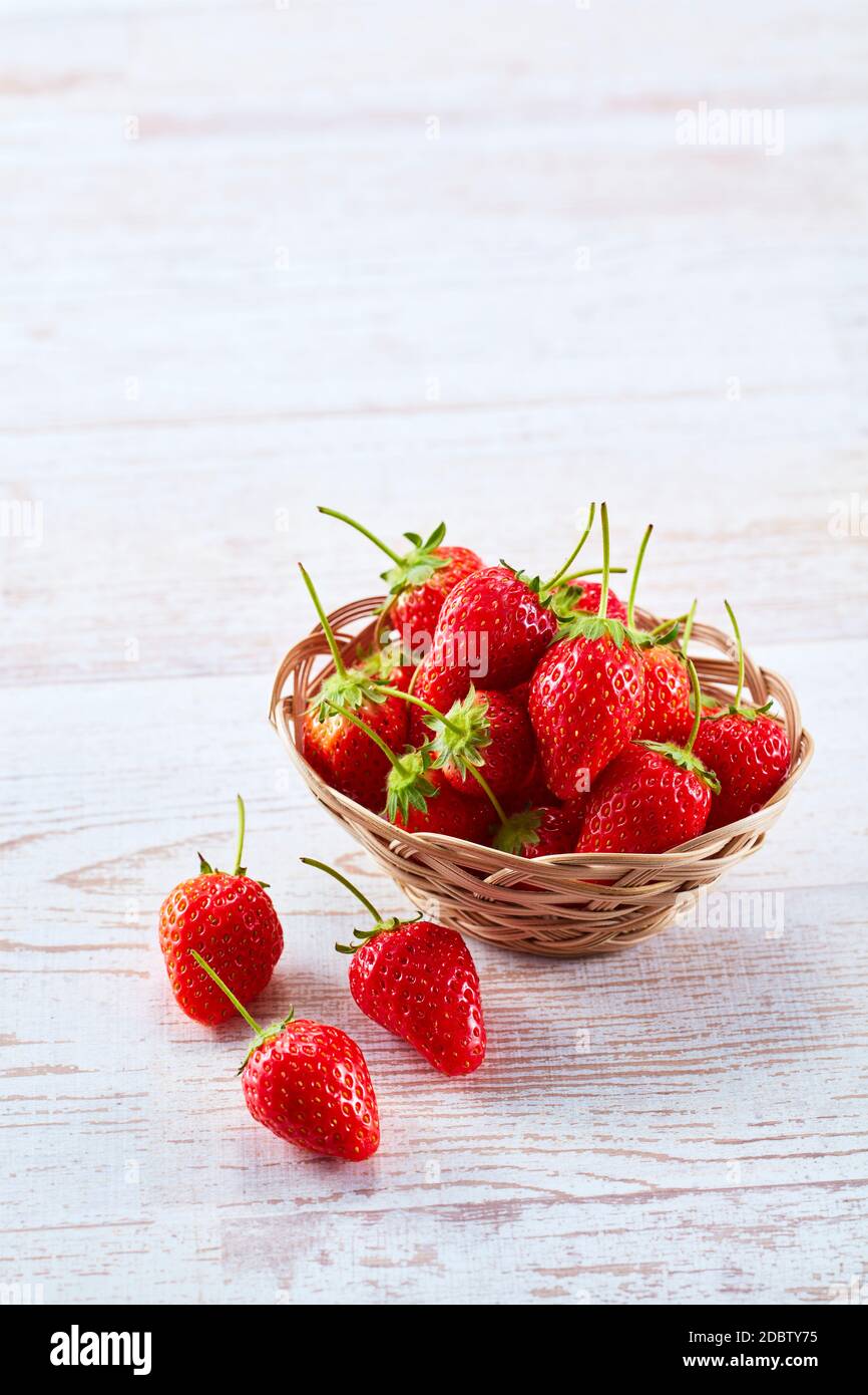 Strawberries In A Basket Stock Photo - Alamy