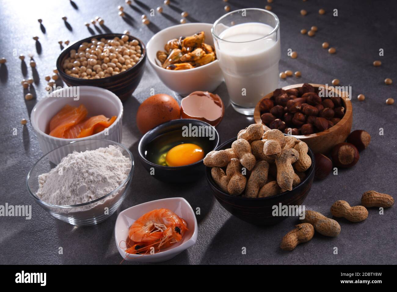Composition with common food allergens including egg, milk, soya ...