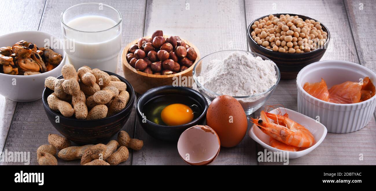 Composition with common food allergens including egg, milk, soya ...