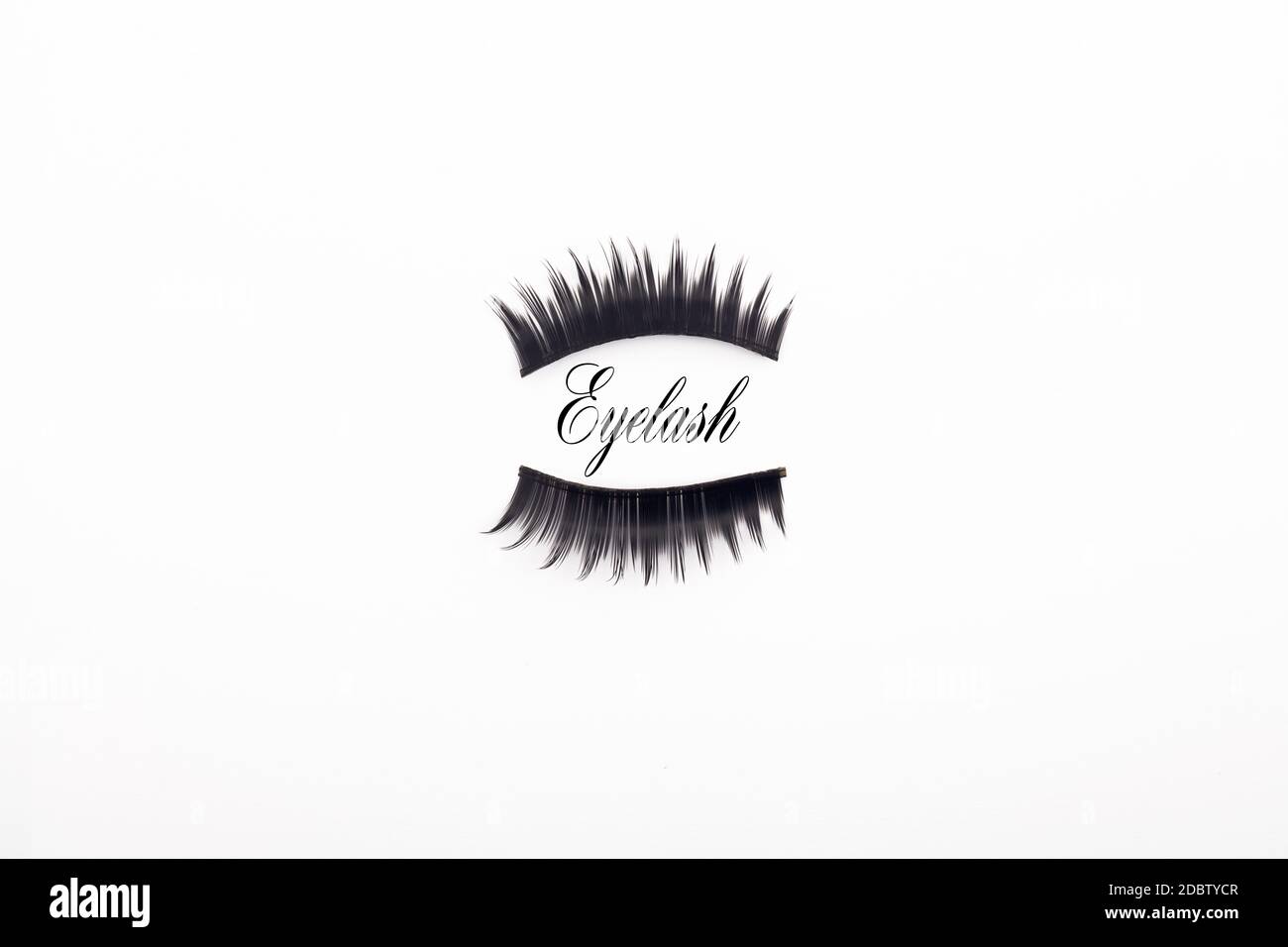 Two Eyelashes extensions on white background Stock Photo - Alamy