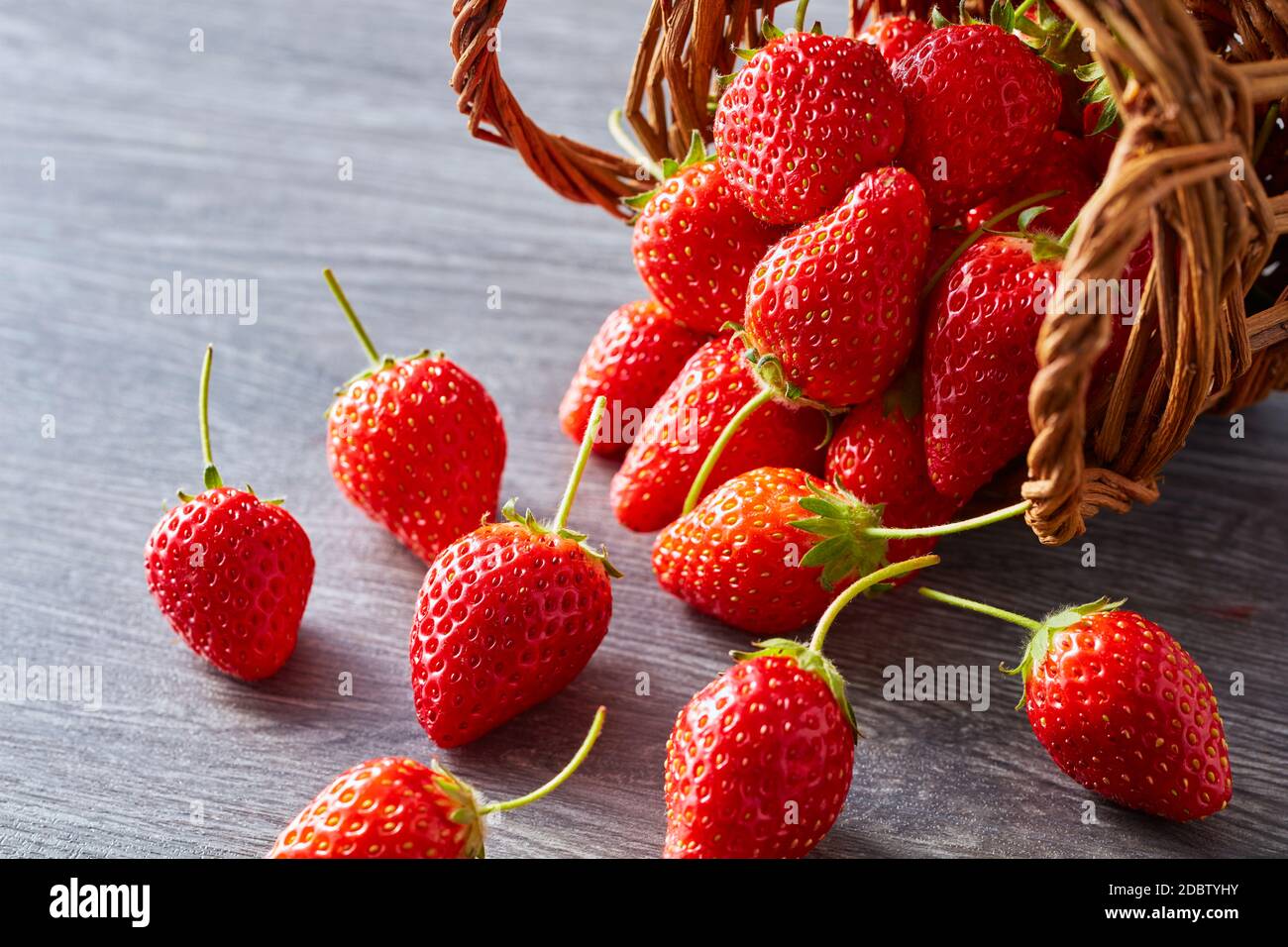 Strawberries In A Basket Stock Photo - Alamy