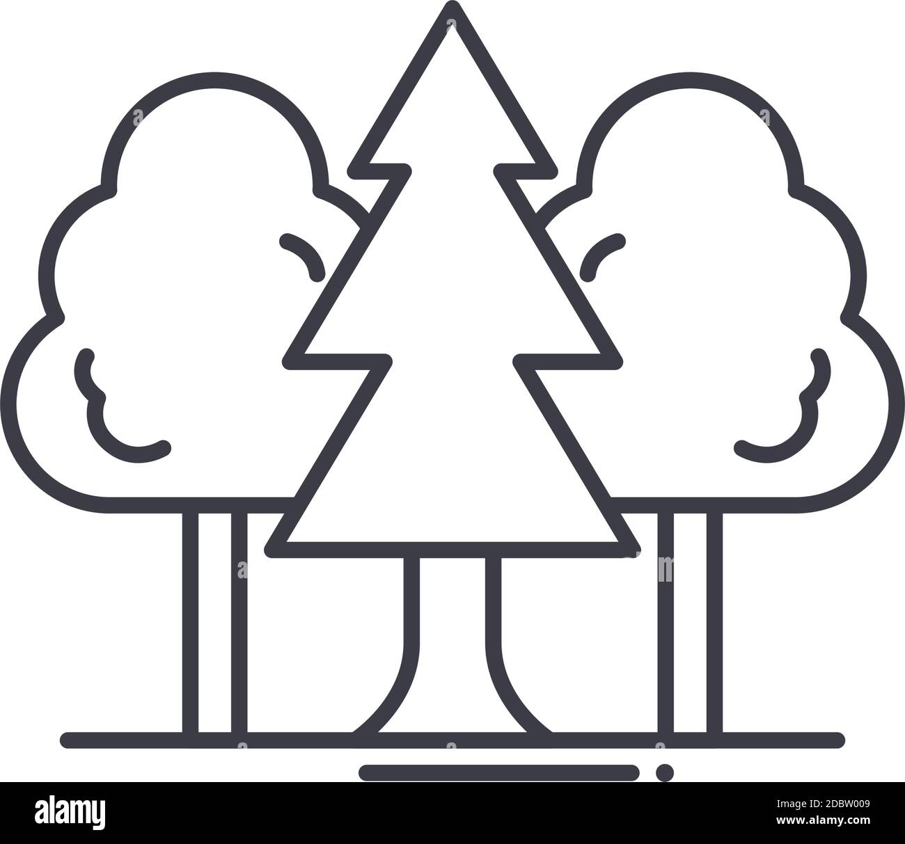 Woodland icon, linear isolated illustration, thin line vector, web ...