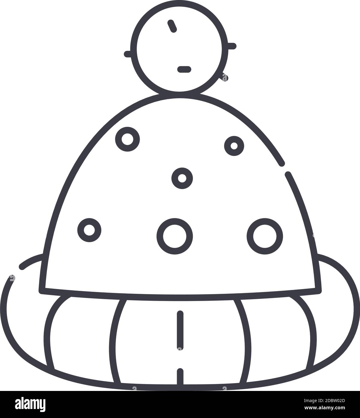 Wool hat icon, linear isolated illustration, thin line vector, web ...
