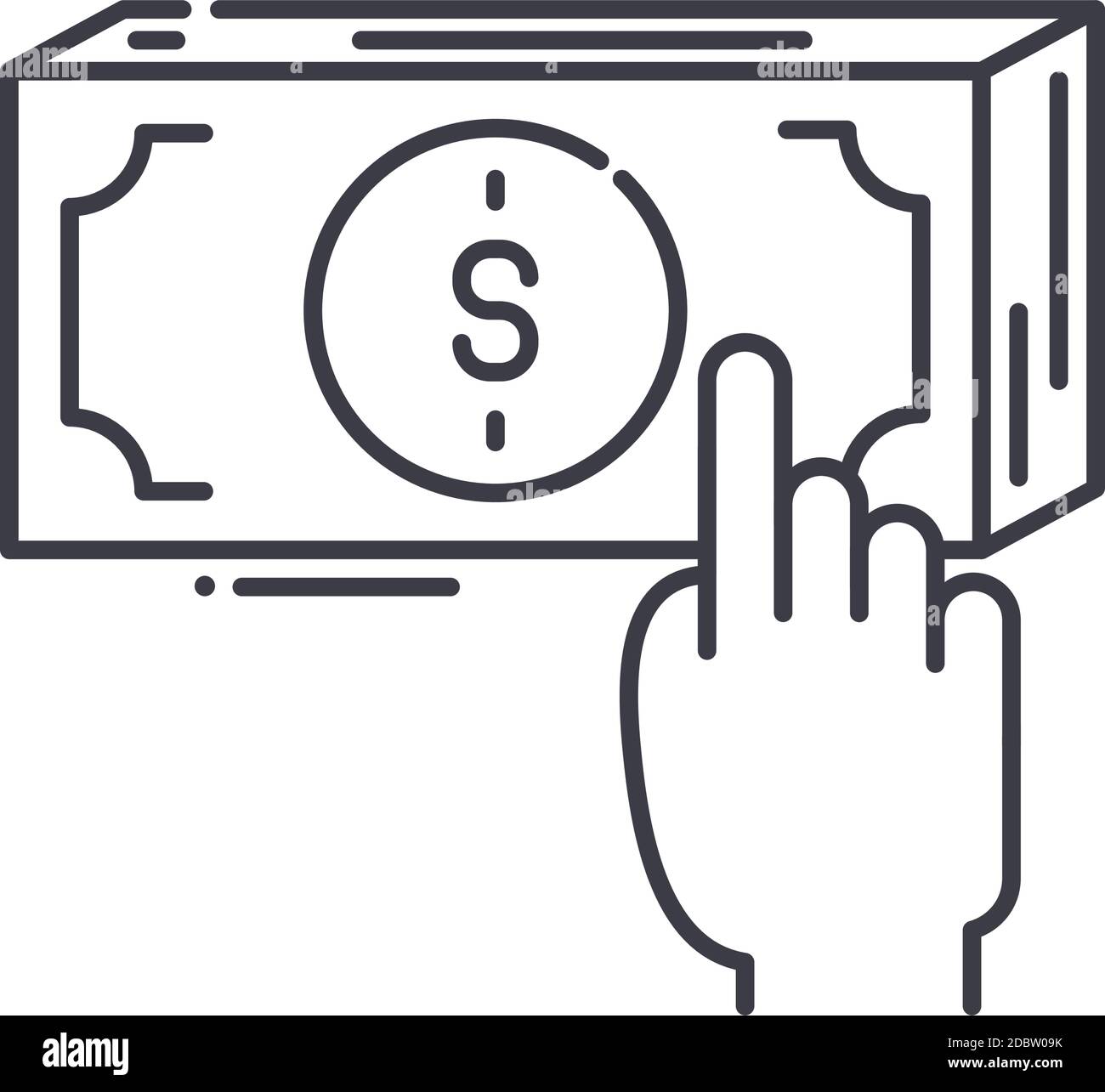 Spending money concept icon, linear isolated illustration, thin line ...