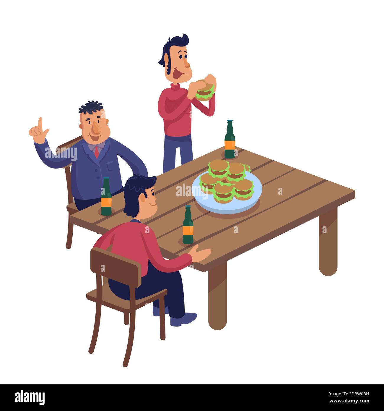 Man eating hamburger drinking beer hi-res stock photography and images ...