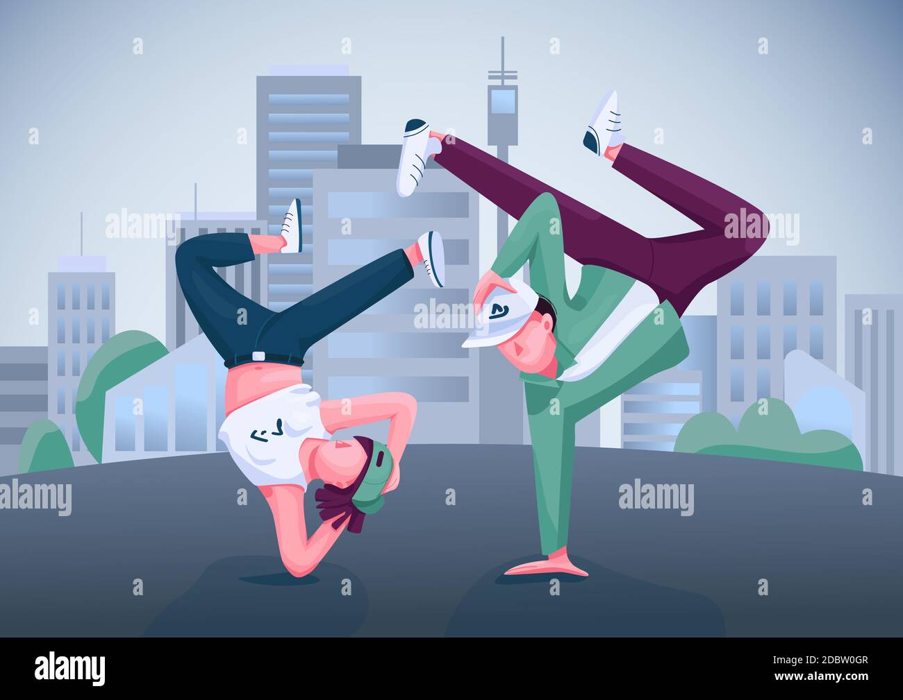 Breakdancing Cartoon People