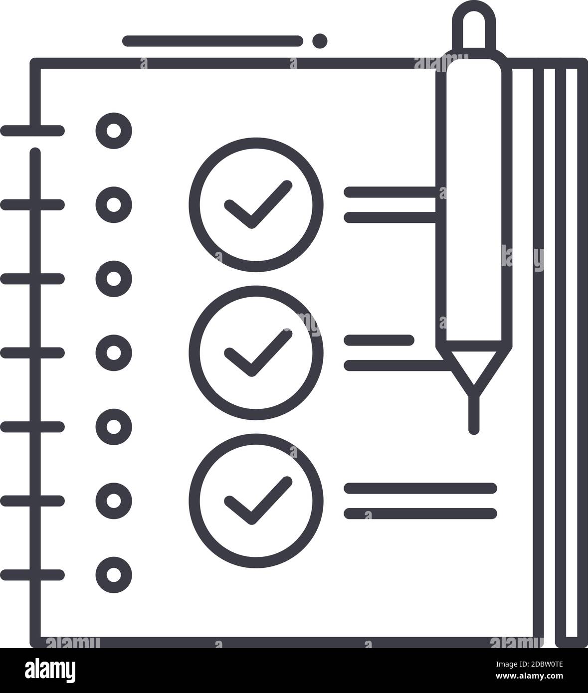 To do list icon, linear isolated illustration, thin line vector, web ...