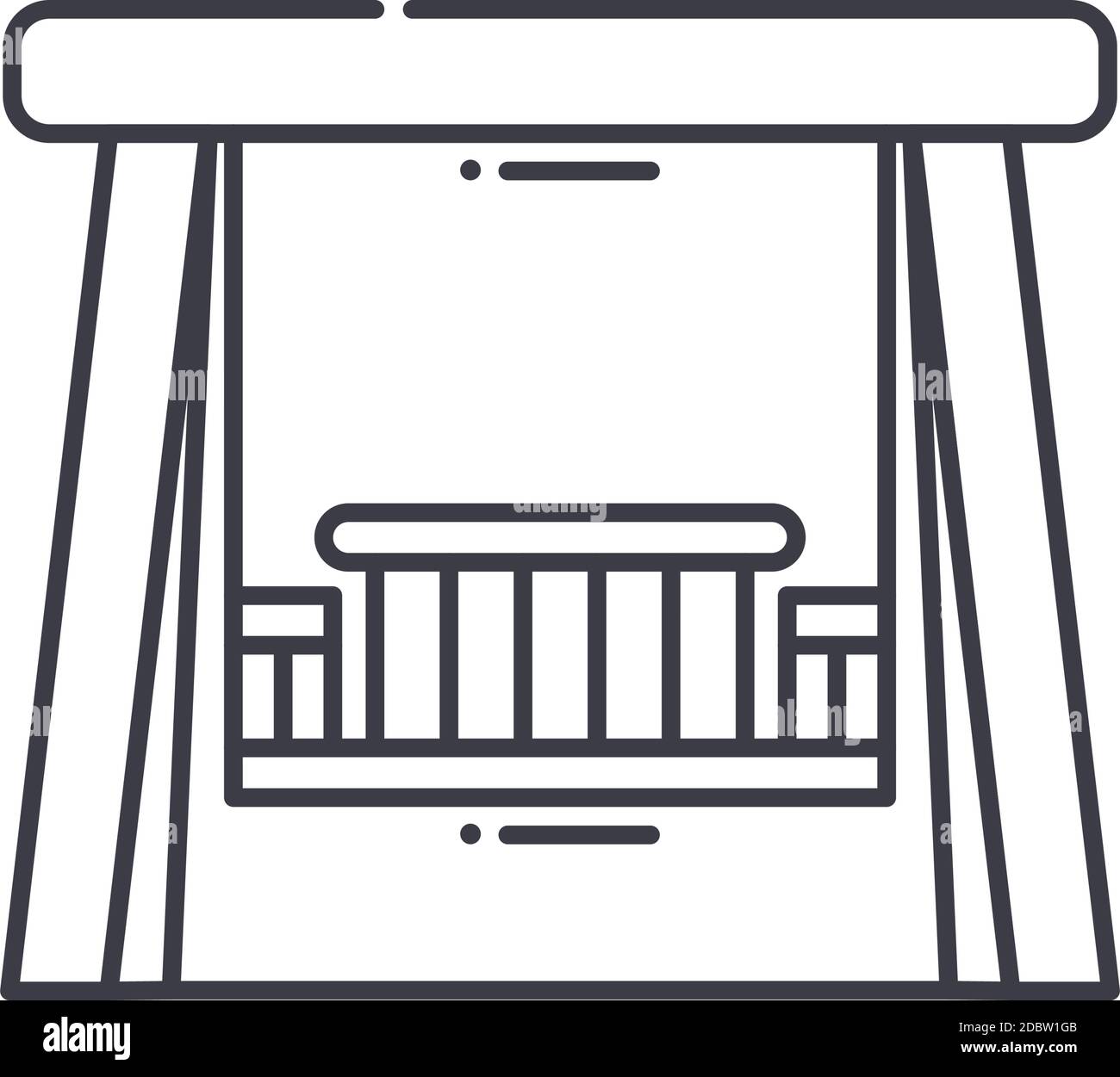Wooden swing icon, linear isolated illustration, thin line vector, web ...