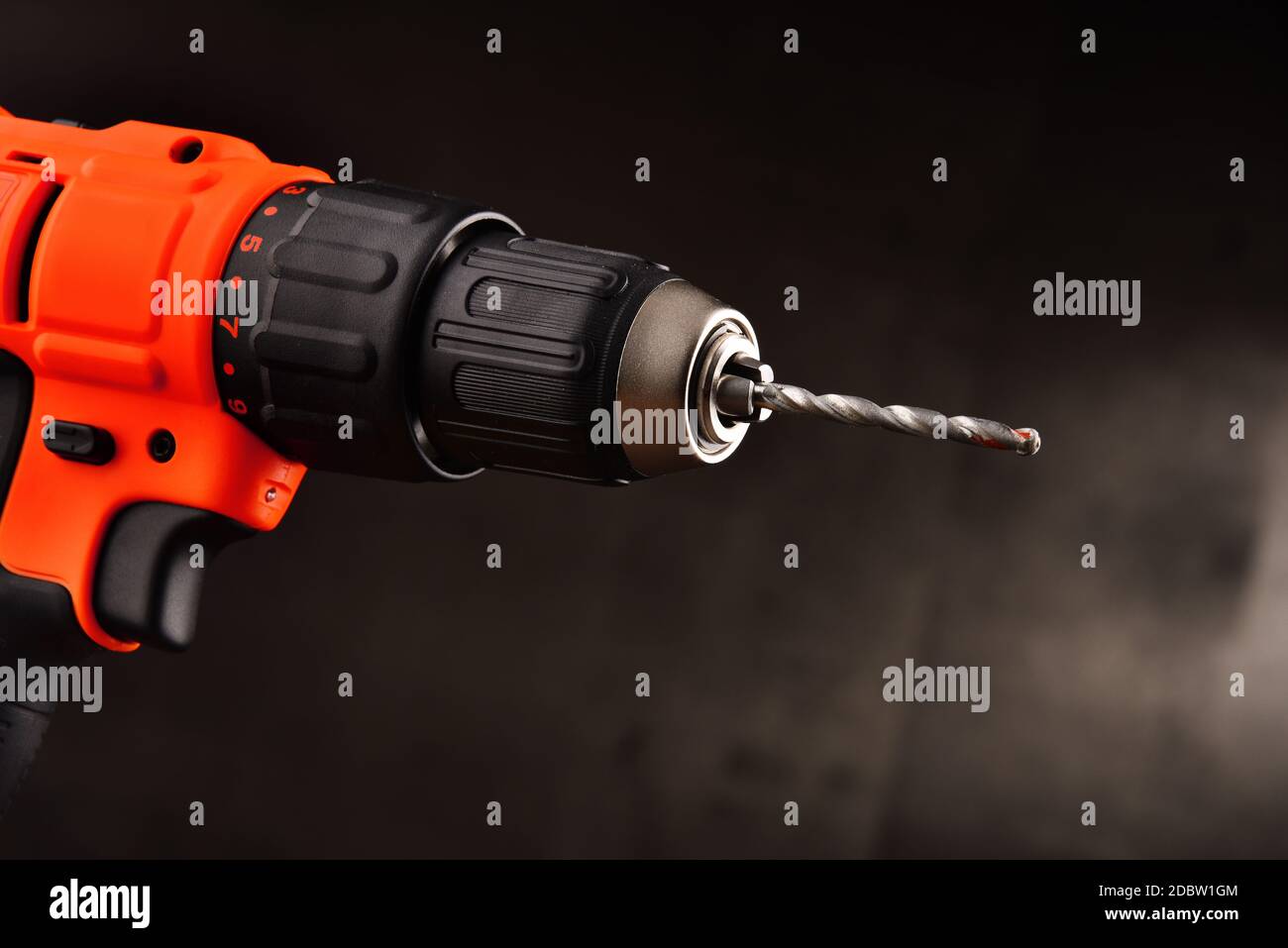 Cordless drill with drill bit working also as screw gun Stock Photo - Alamy