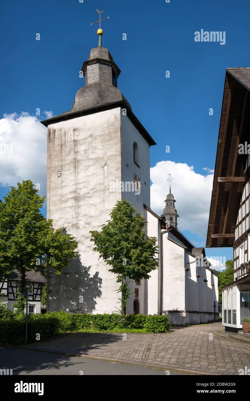 Parish church of the Sauerland village Oberkirchen, Schmallenberg ...